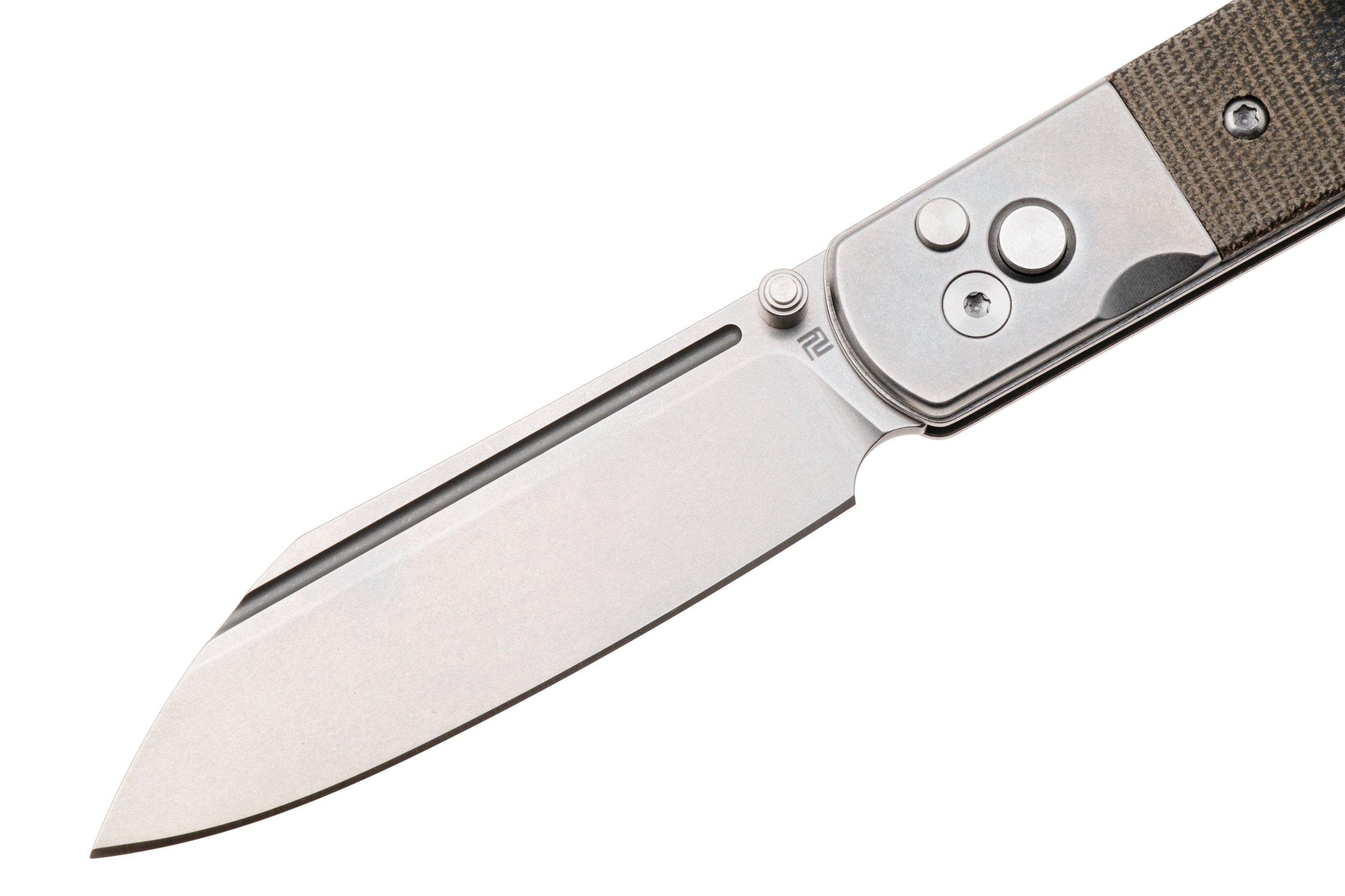 Artisan Cutlery Holm 1875G-ODG, Stonewashed CPM S90V, Steel/Green ...