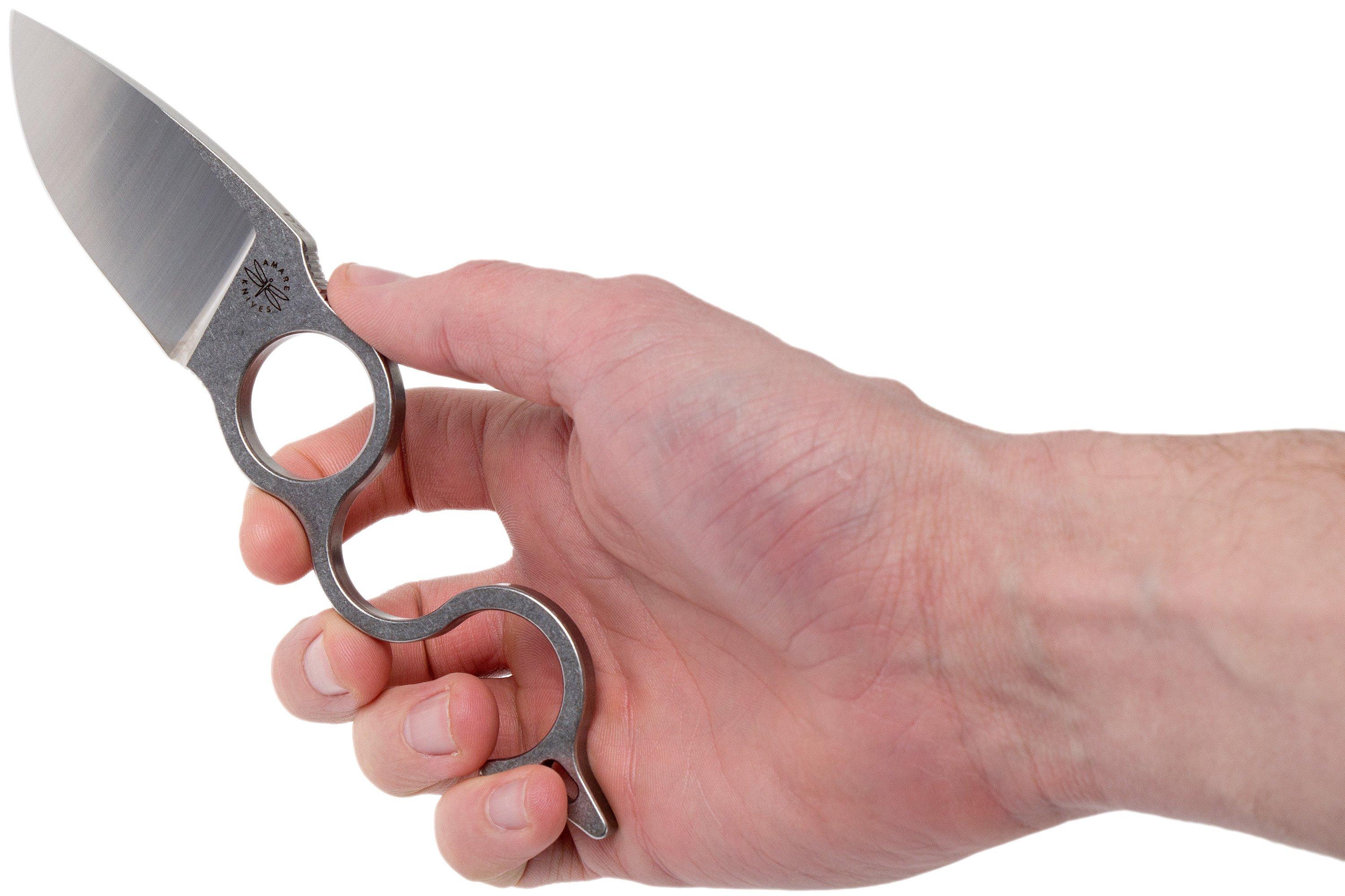 Amare Knives 6.F Sixth-Finger droppoint, fixed knife | Advantageously ...