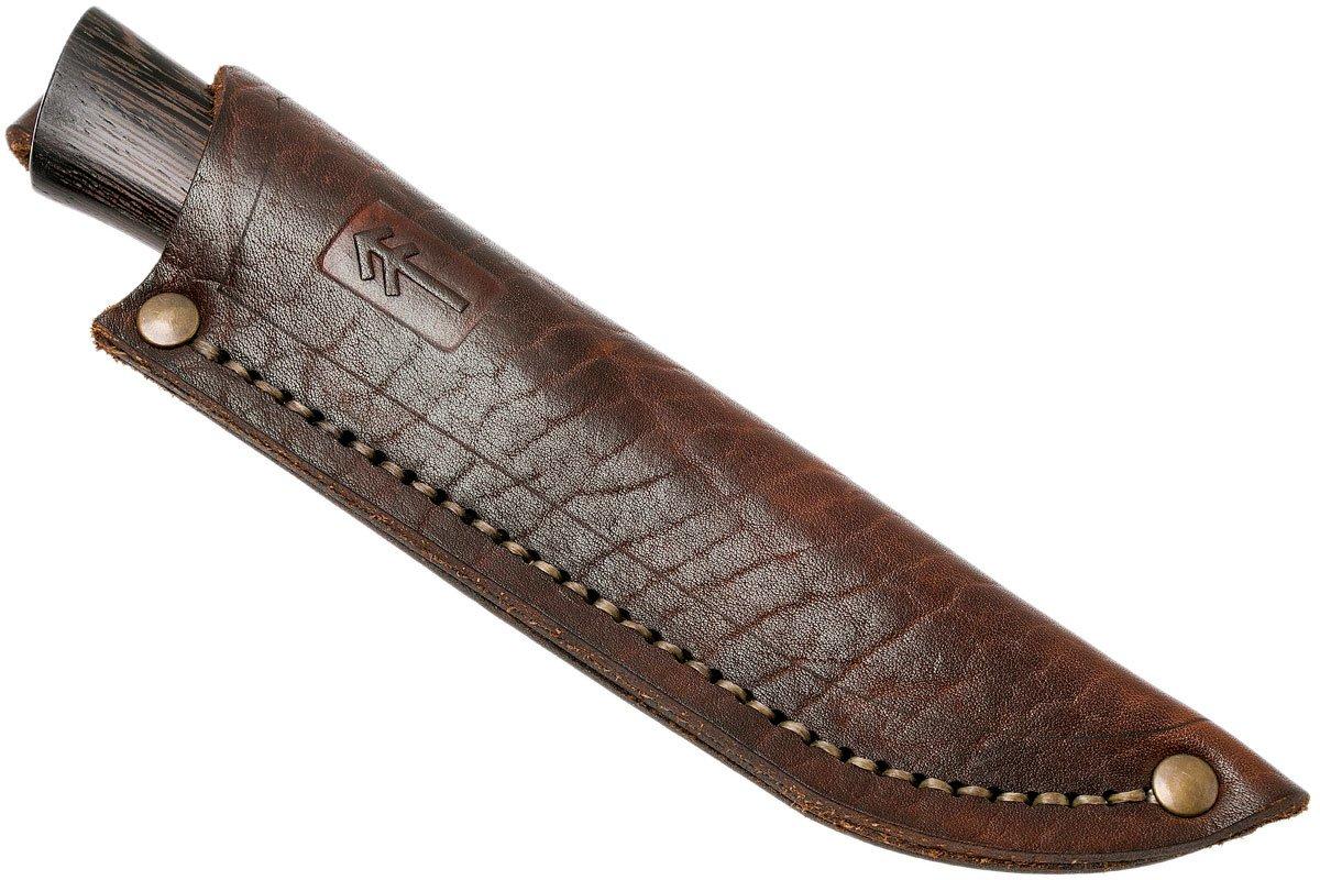 Autine Damascus Bushcraft, Wengé, Damask, brown RH sheath, bushcraft ...