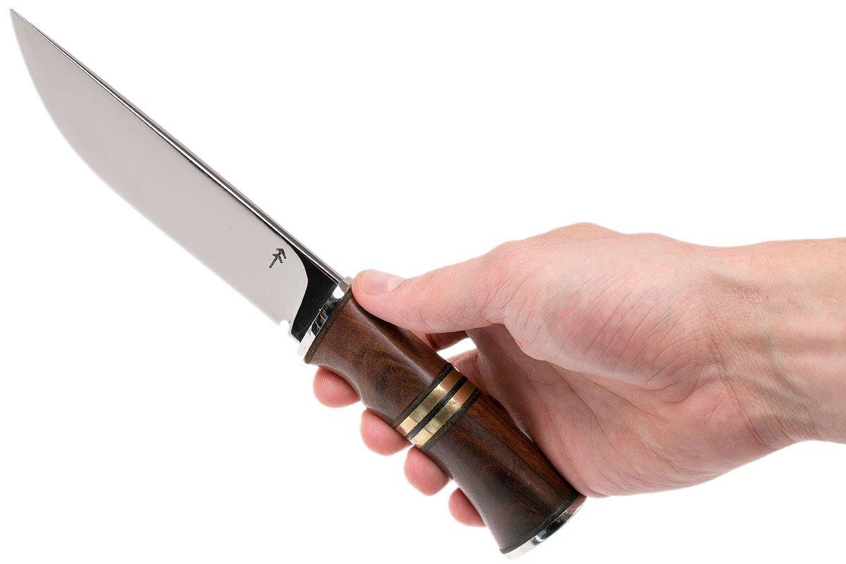 Autine Hunting Knife, Rosewood, mirror polish D2, RH sheath, hunting ...