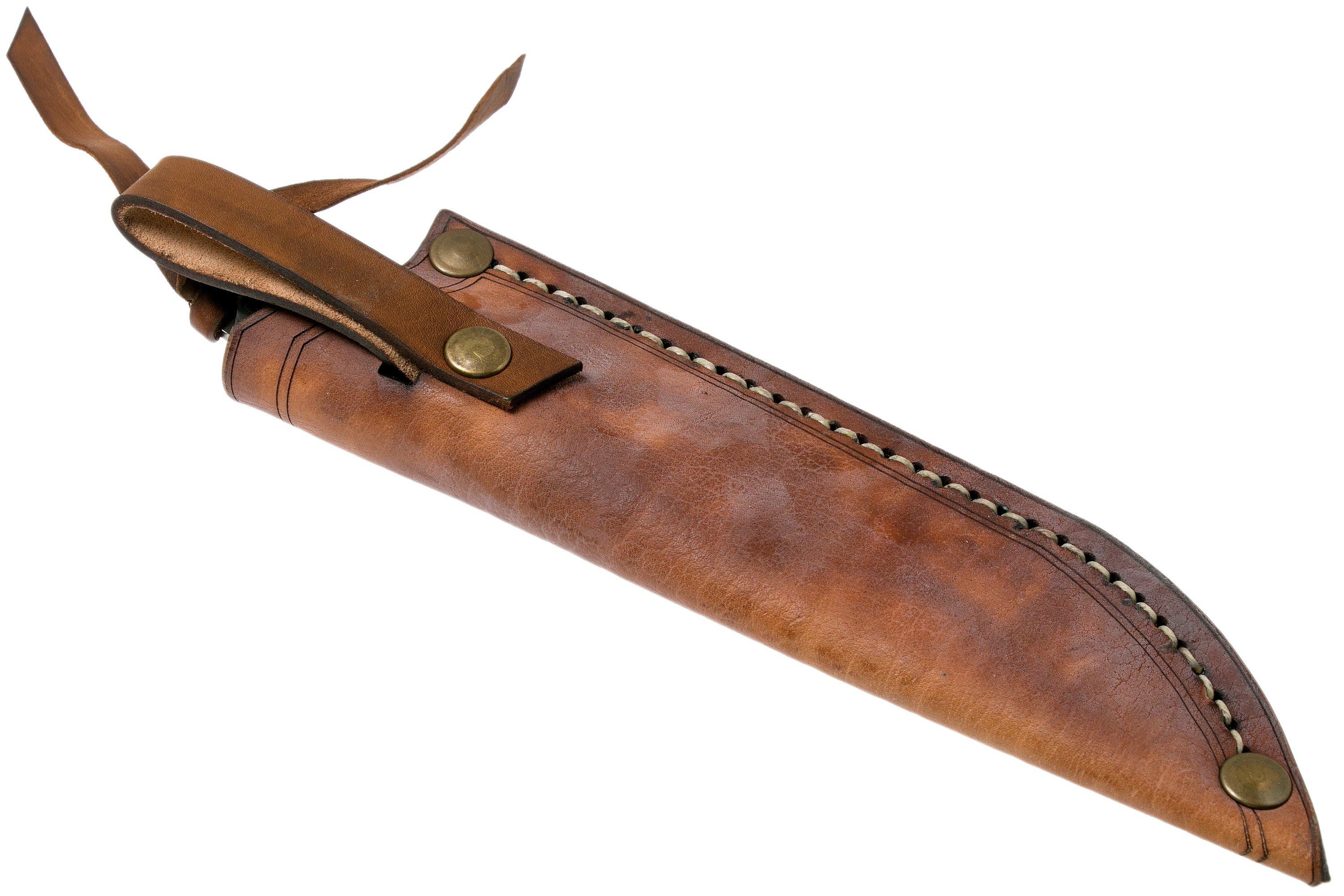 Autine Damascus Kurbads, Wengé, Damast, braune RH-Hülle, Outdoormesser ...