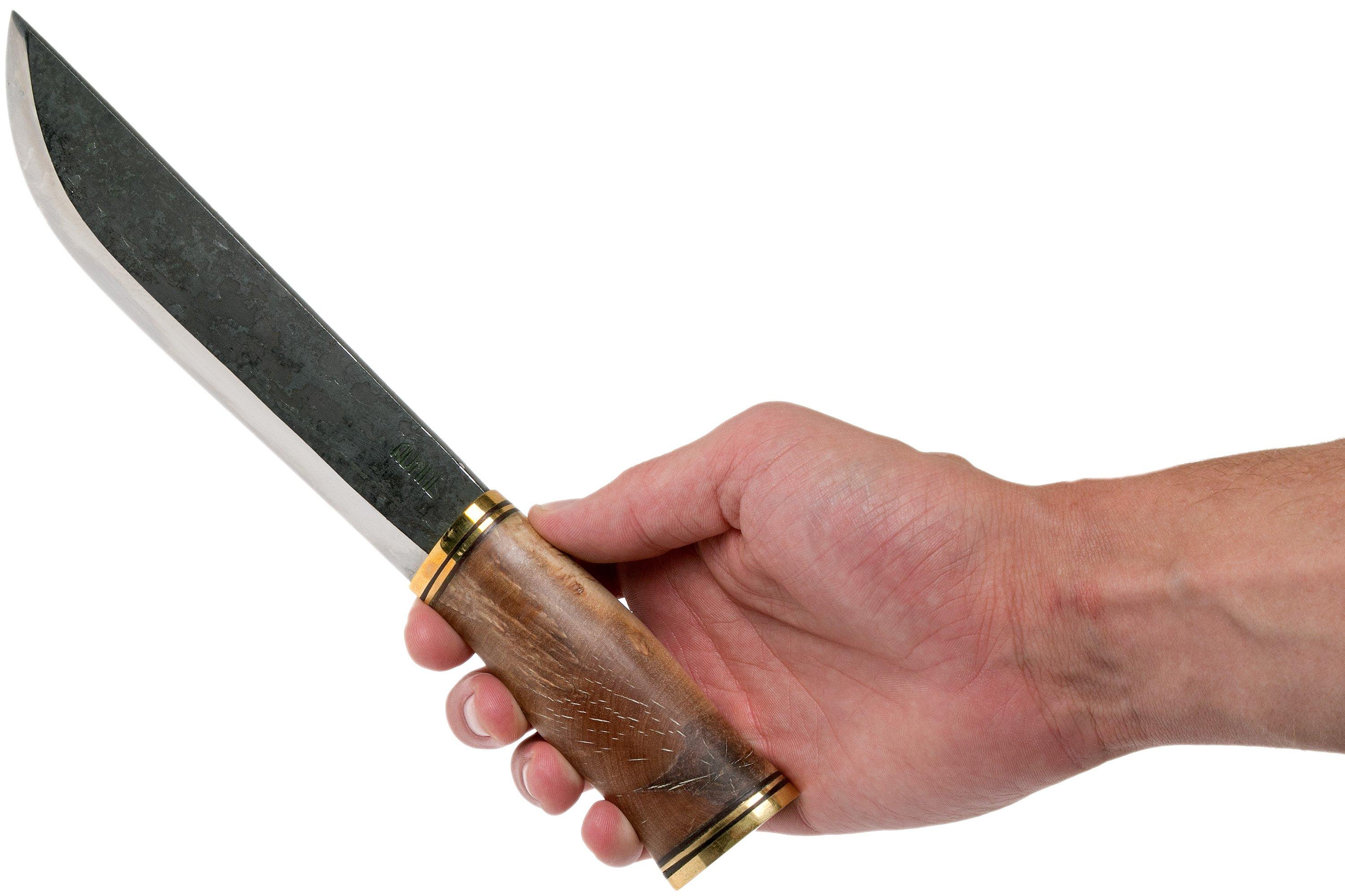 Autine Leuku, Curly Birch, Brut de Forge D2, outdoor knife ...