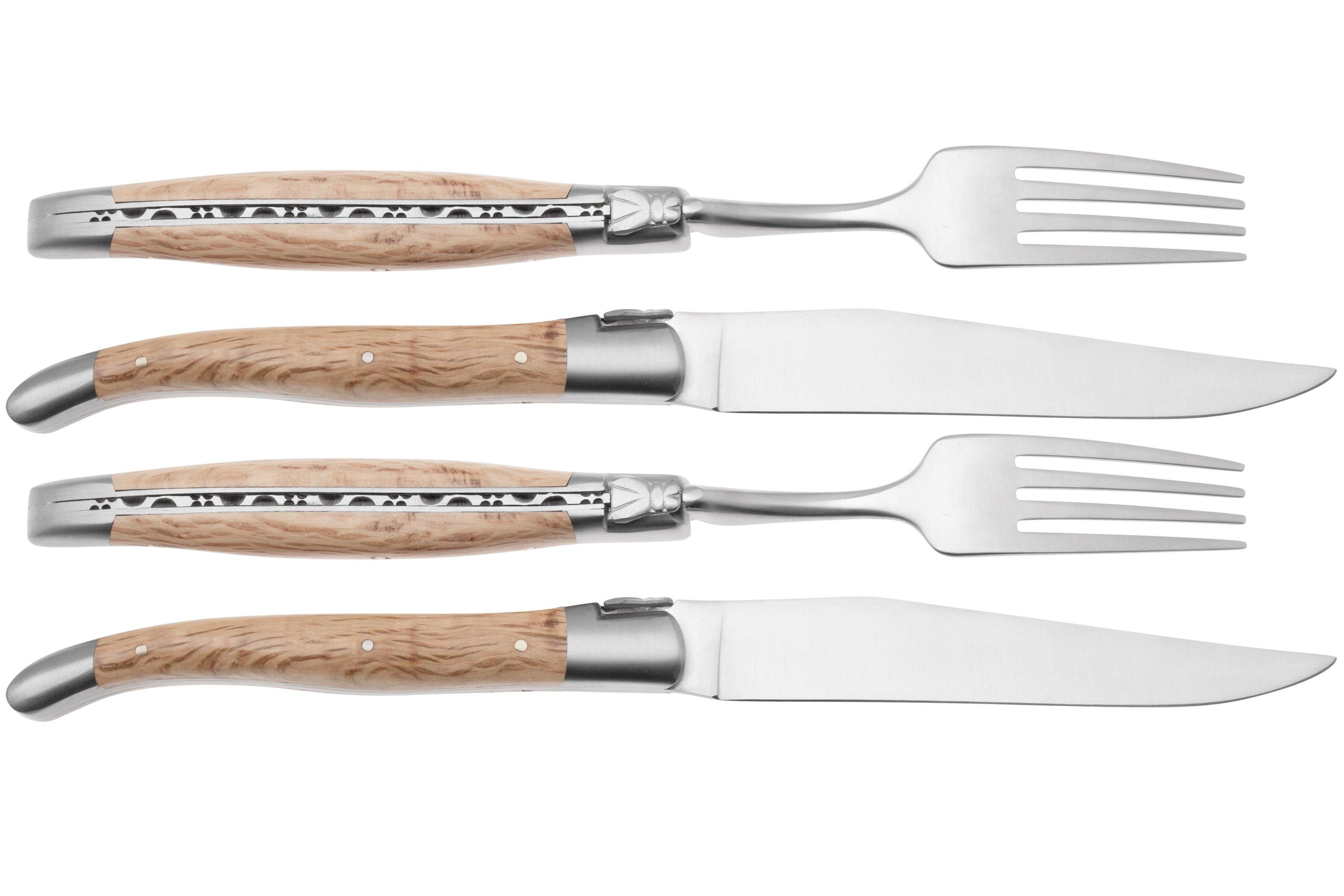 Laguiole en Aubrac CCF99GOIHL, 4-piece cutlery set, oak wood ...
