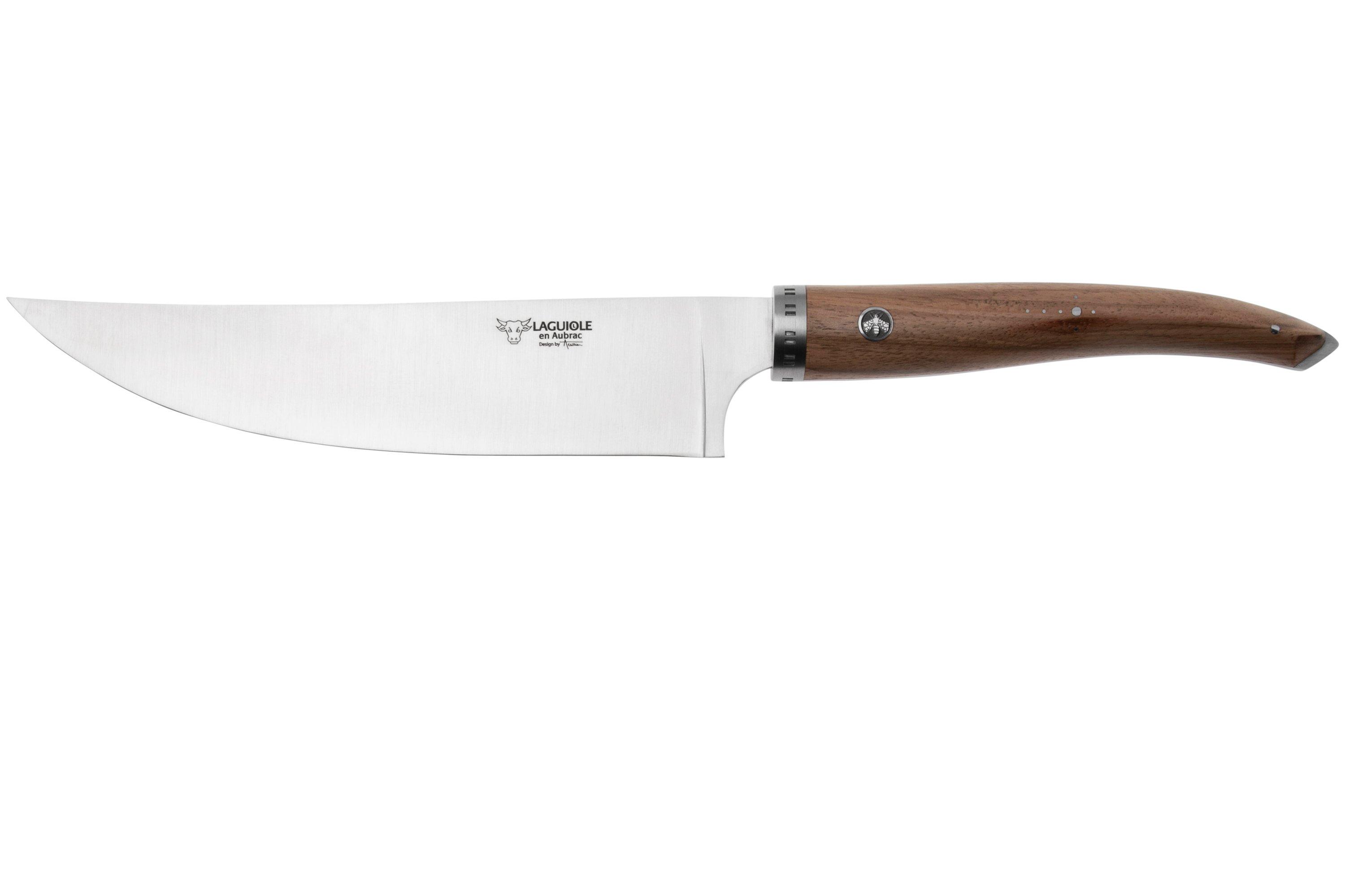 Laguiole en Aubrac Gourmet CGO20NOI coltello da chef, legno di noce, 20 ...