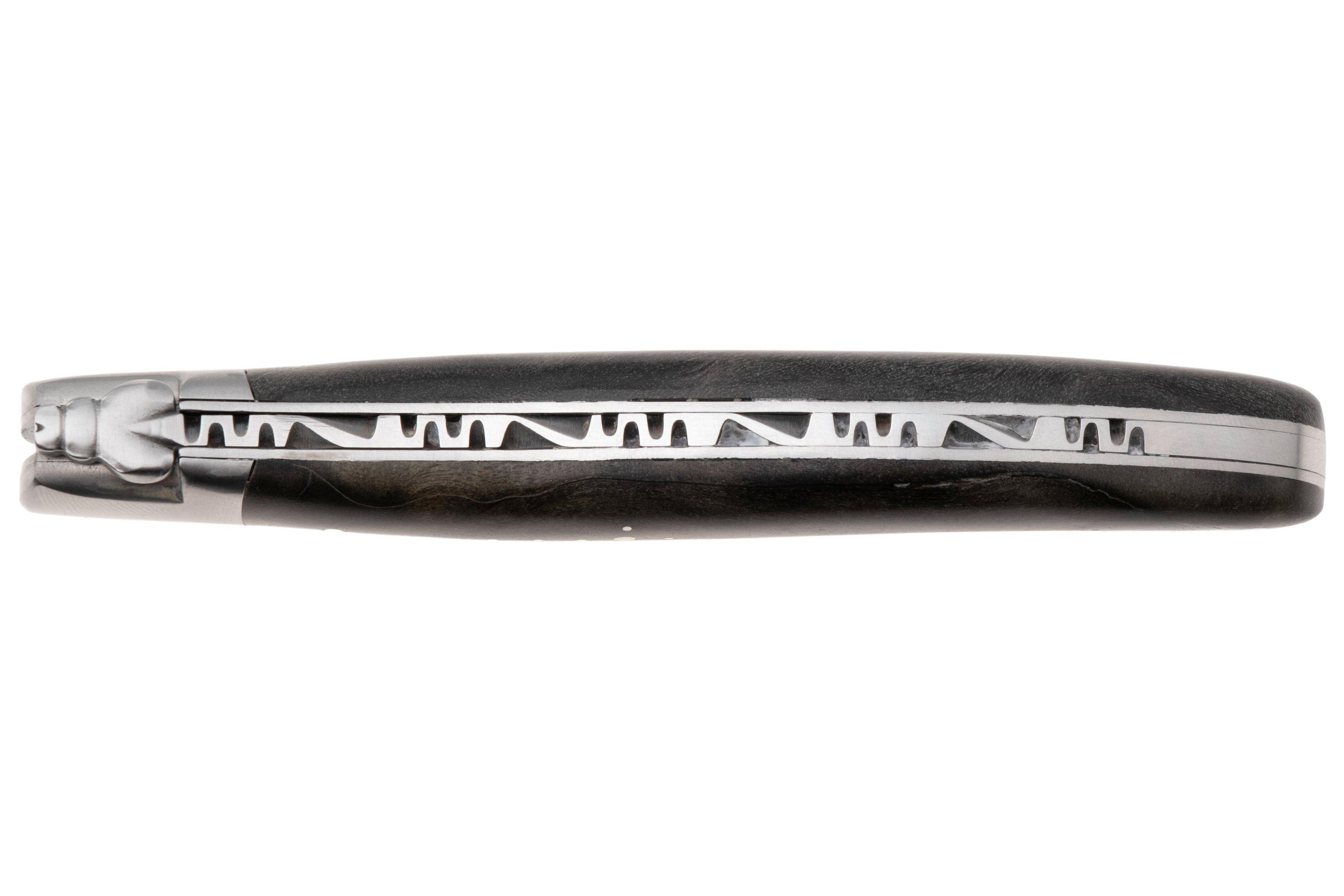 Laguiole en Aubrac Black Poplar Burl, Matt Bolster, pocket knife, 12 cm ...