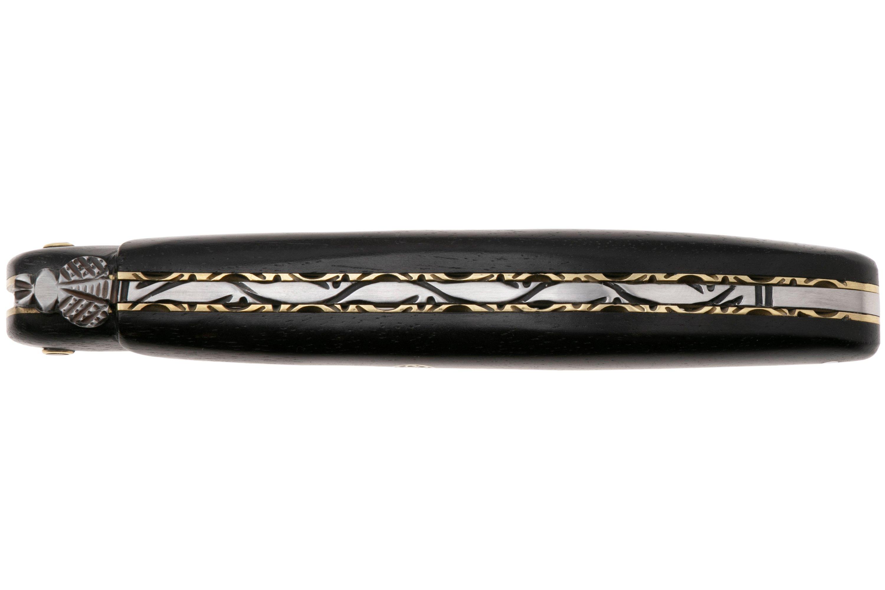 Laguiole en Aubrac Ebony, Black Mosaic Pin, Brass Liner, pocket knife ...