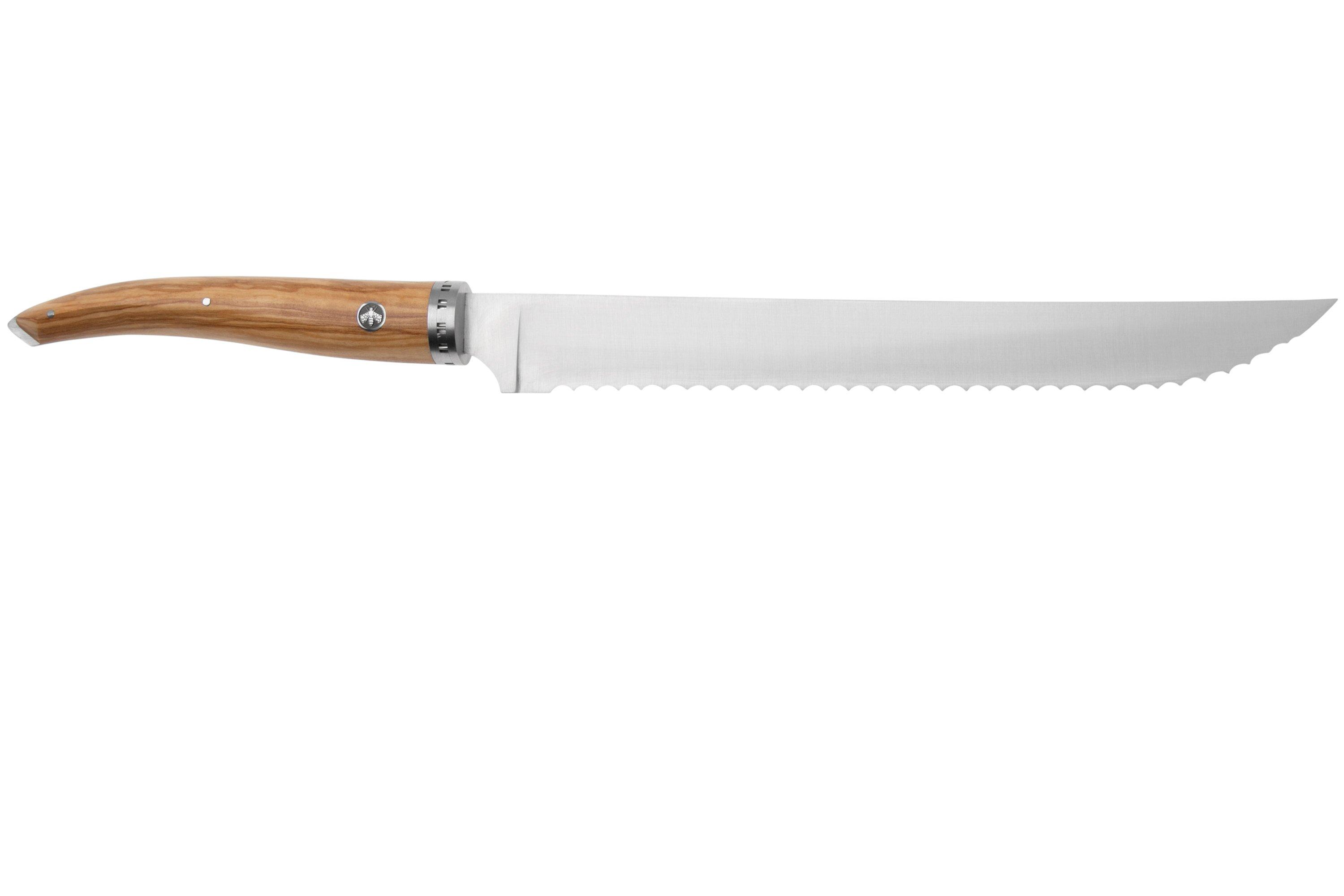Laguiole en Aubrac Gourmet PGO25OLI Olivenholz, Brotmesser, 25 cm ...
