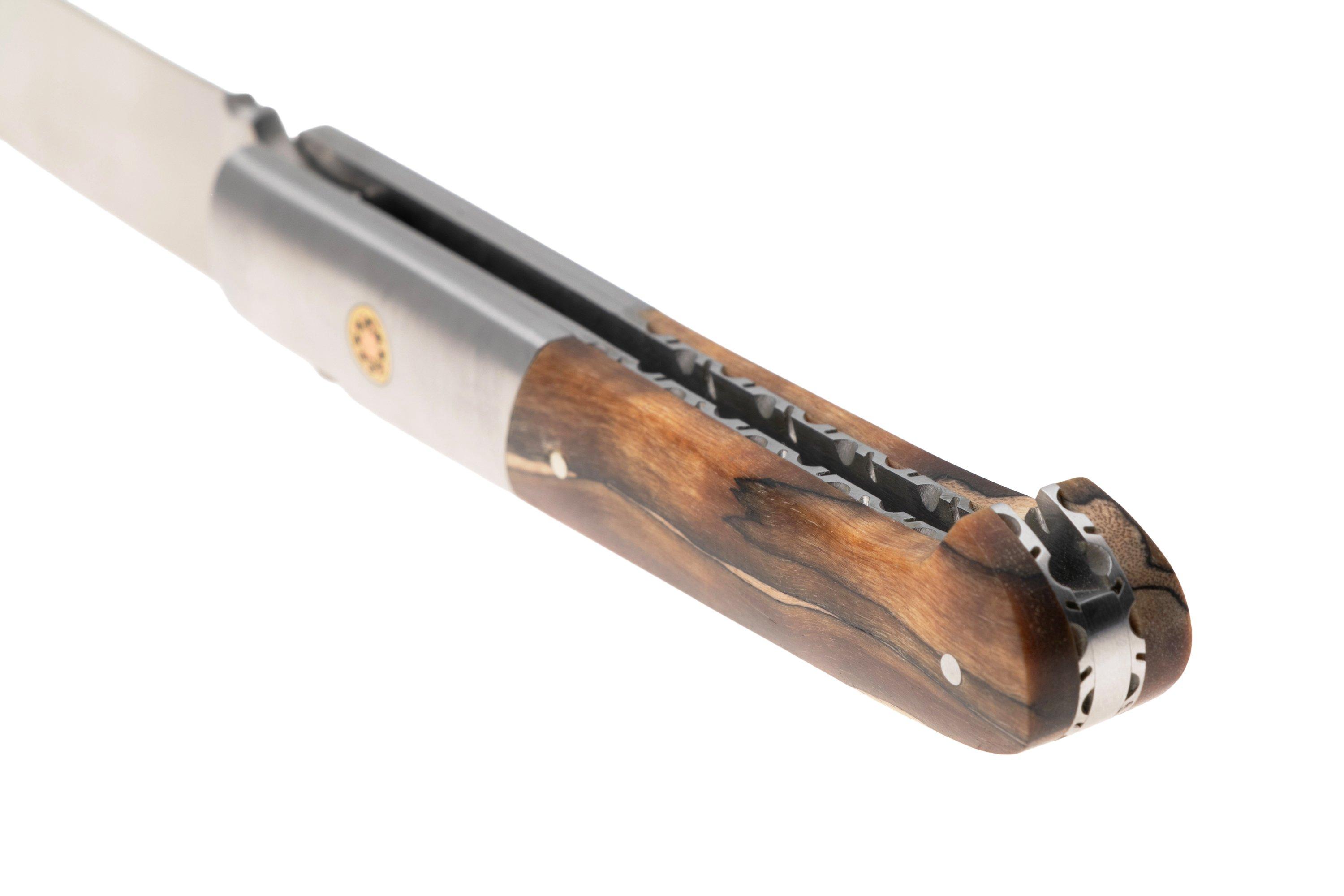Laguiole en Aubrac Sauveterre Spalted Beechwood, Matt Stainless Bolster, Mosaic Pin, coltello da ...