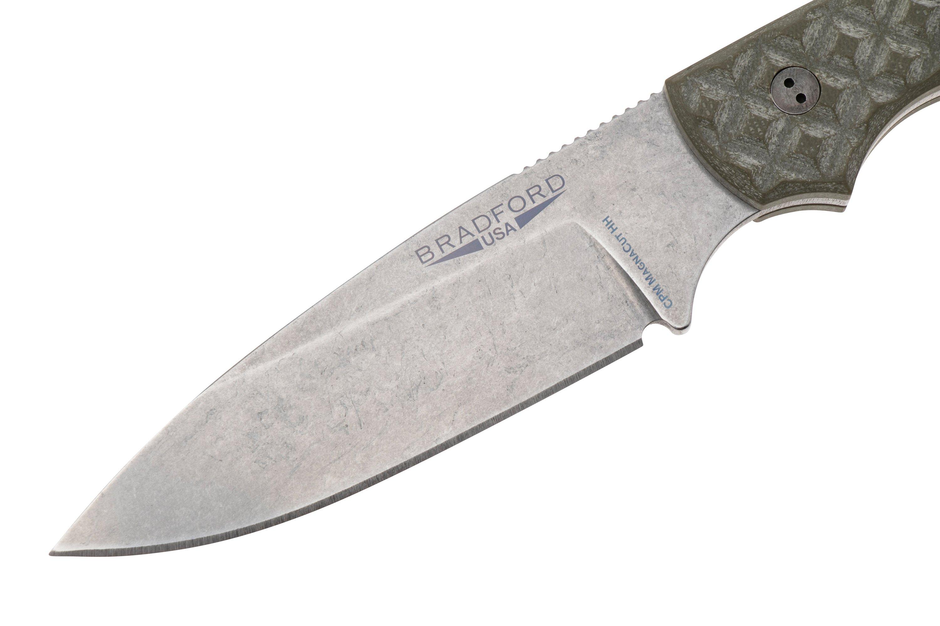 Bradford Knives Guardian 3.2 CPM-MagnaCut High Hardness, Sabre Grind, Stonewashed Finish ...