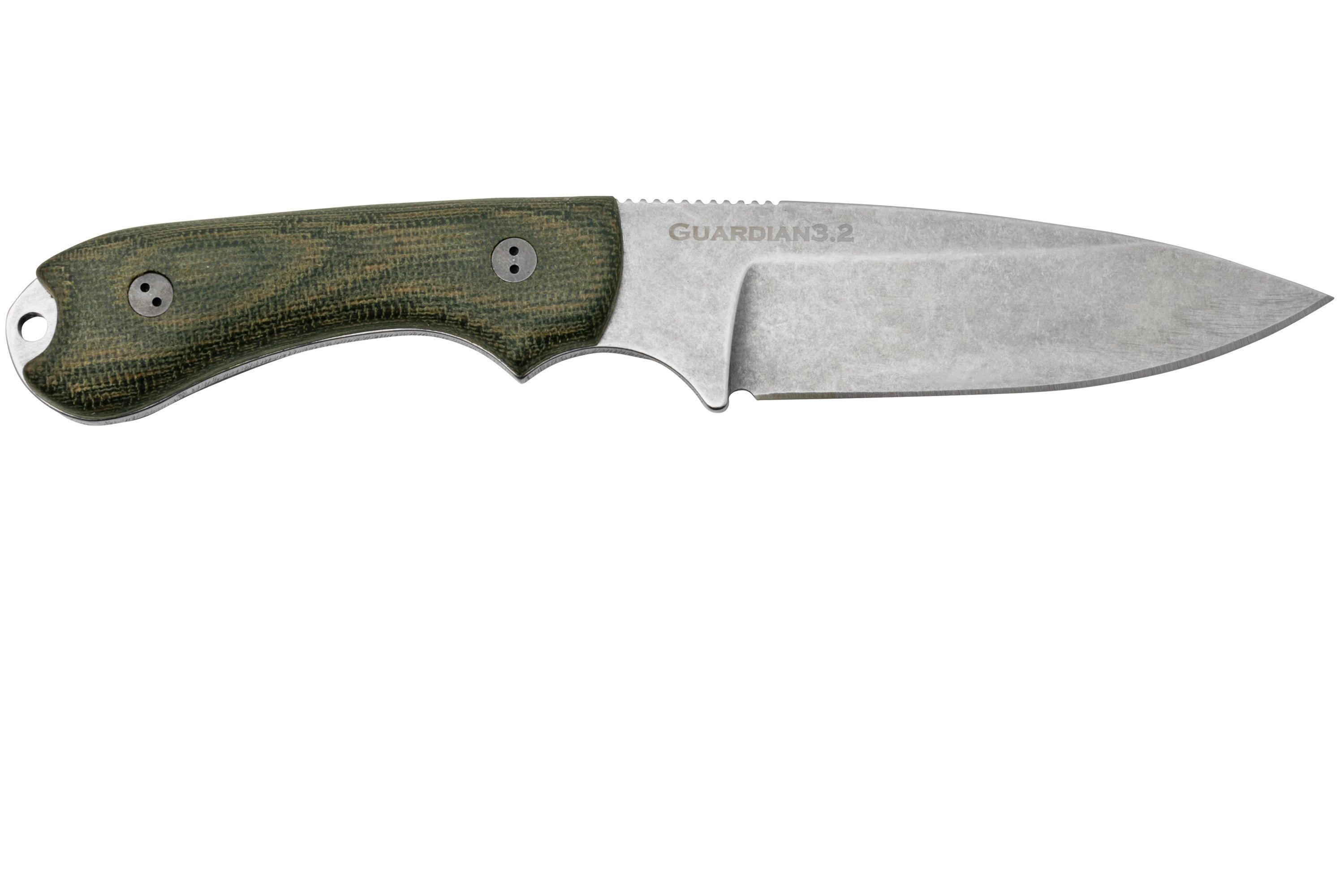 Bradford Knives Guardian 3, 32S-109-MC MagnaCut Sabre Stonewashed, 3D Camo Micarta ...