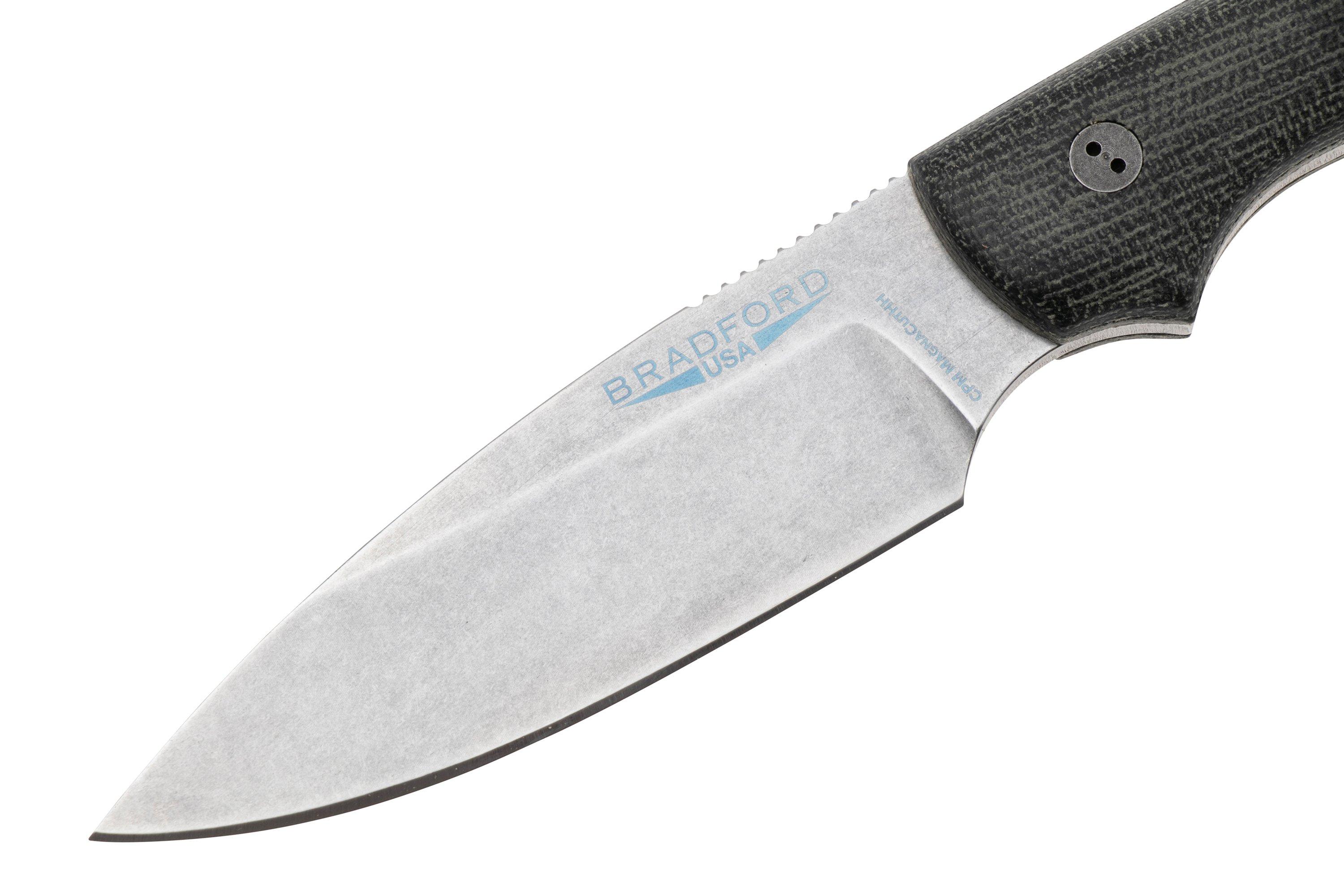 Bradford Knives Guardian 3, CPM-MagnaCut High Hardness, Sabre Grind, Stonewashed Finish, 3D ...