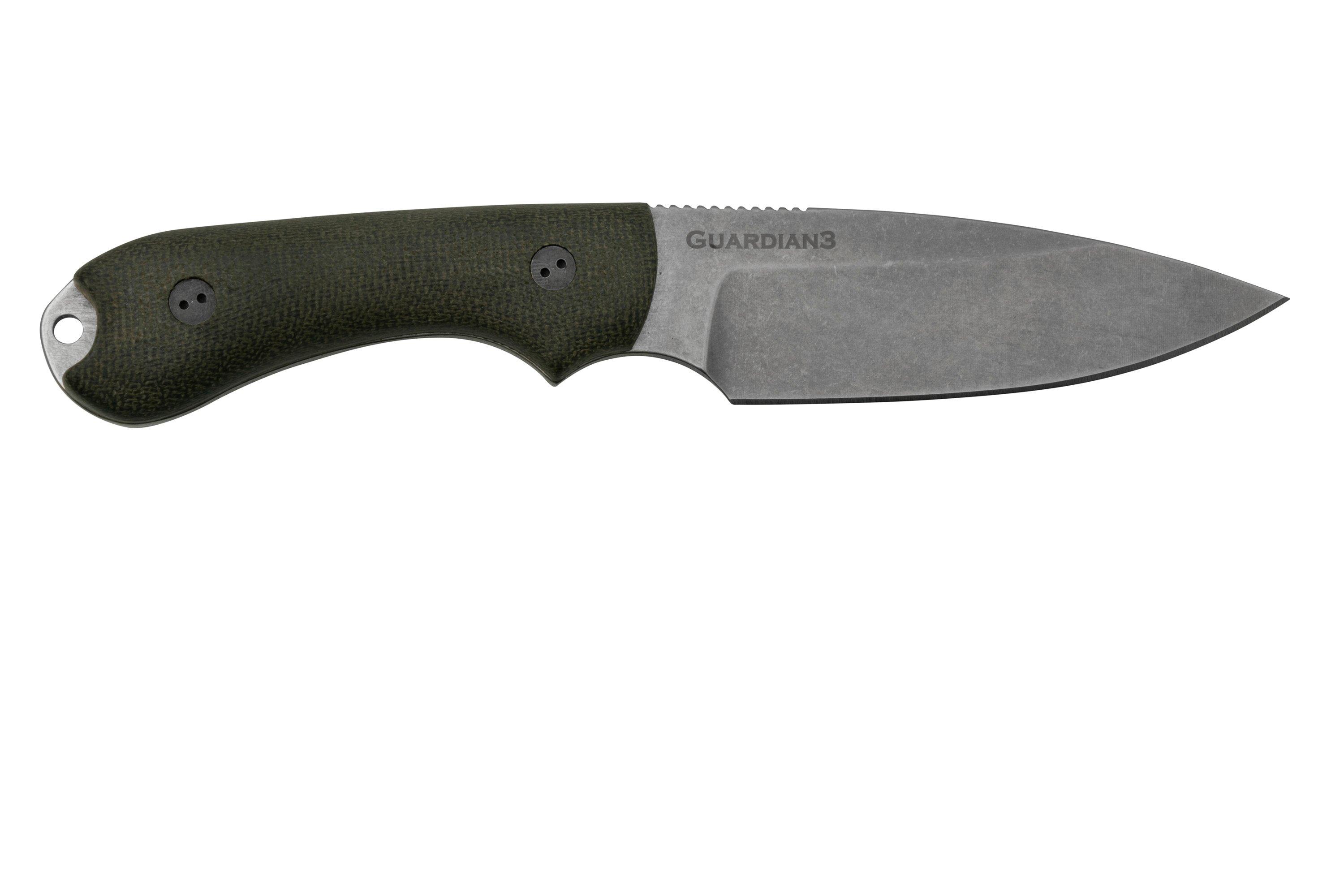 Bradford Knives Guardian 3, 3S-102-MC, 3D OD Green Micarta, CPM ...