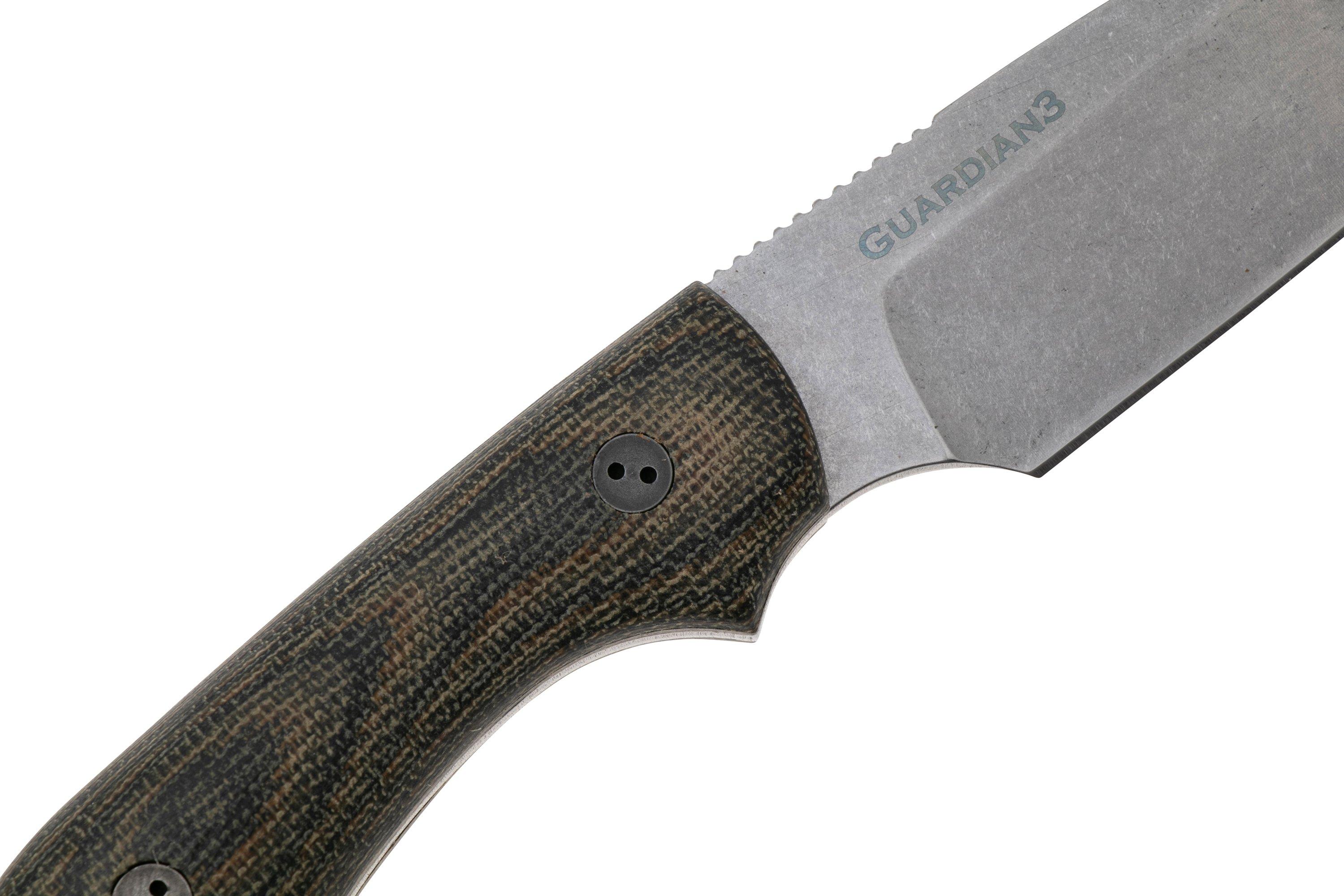 Bradford Knives Guardian 3, CPM-MagnaCut High Hardness, Sabre Grind, Stonewashed Finish, 3D Camo ...