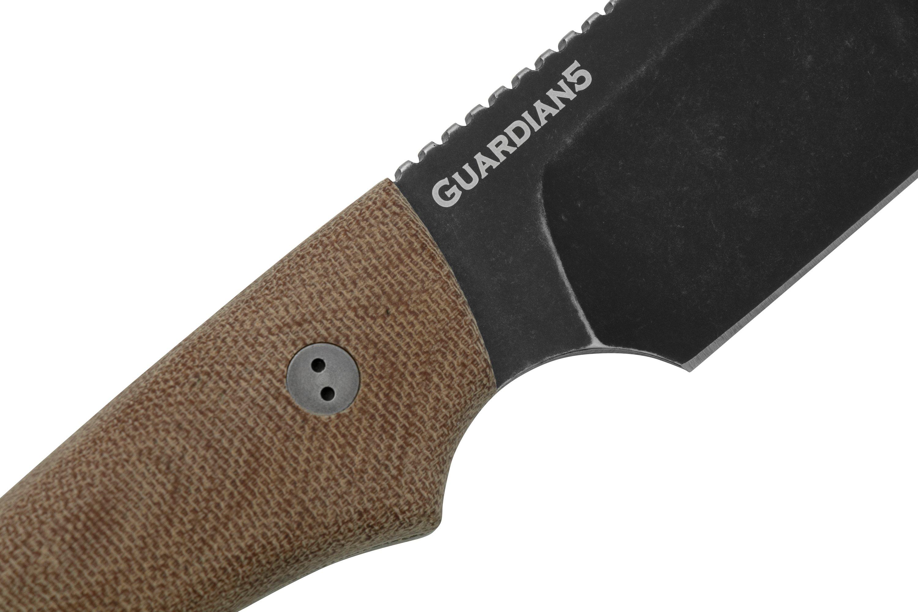 Bradford Knives Guardian 5, 5S-104N-3V, 3D Natural Micarta, CPM-3V, Sabre Grind, Nimbus ...