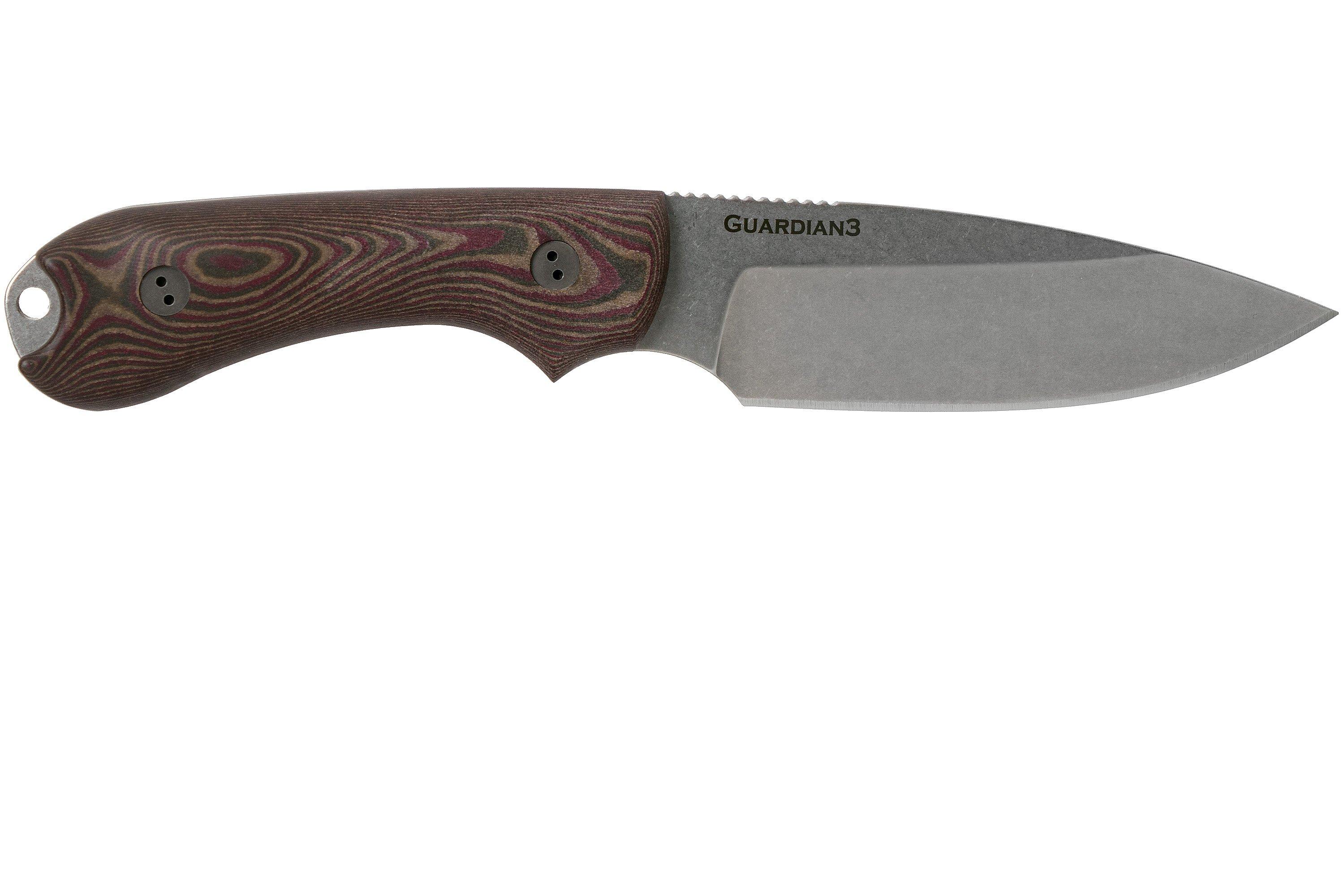 Bradford Guardian 3, 3D Brown-Red Richlite, M390 Sabre Stonewash ...