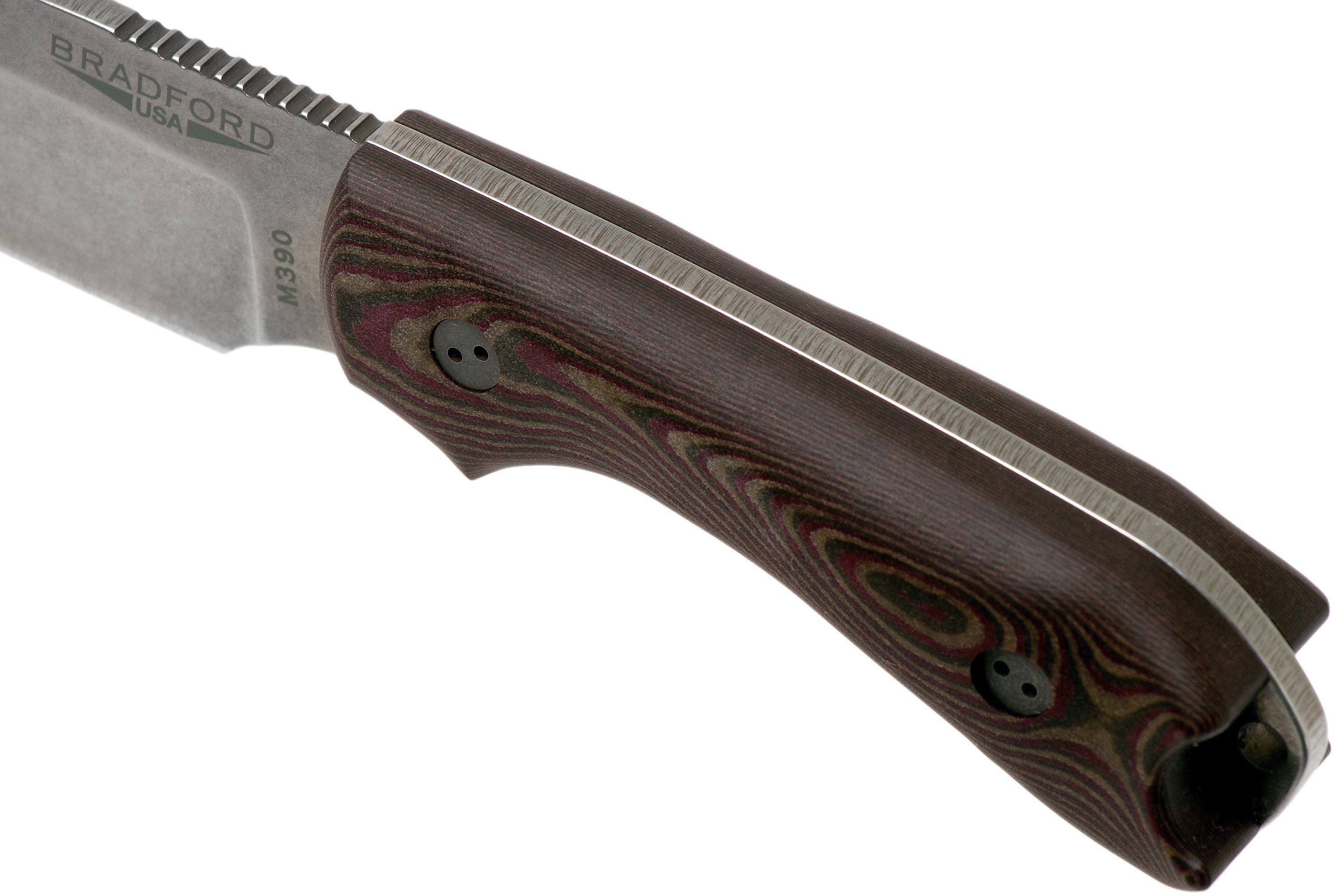 Bradford Guardian 3, 3D Brown-Red Richlite, M390 Sabre Stonewash ...