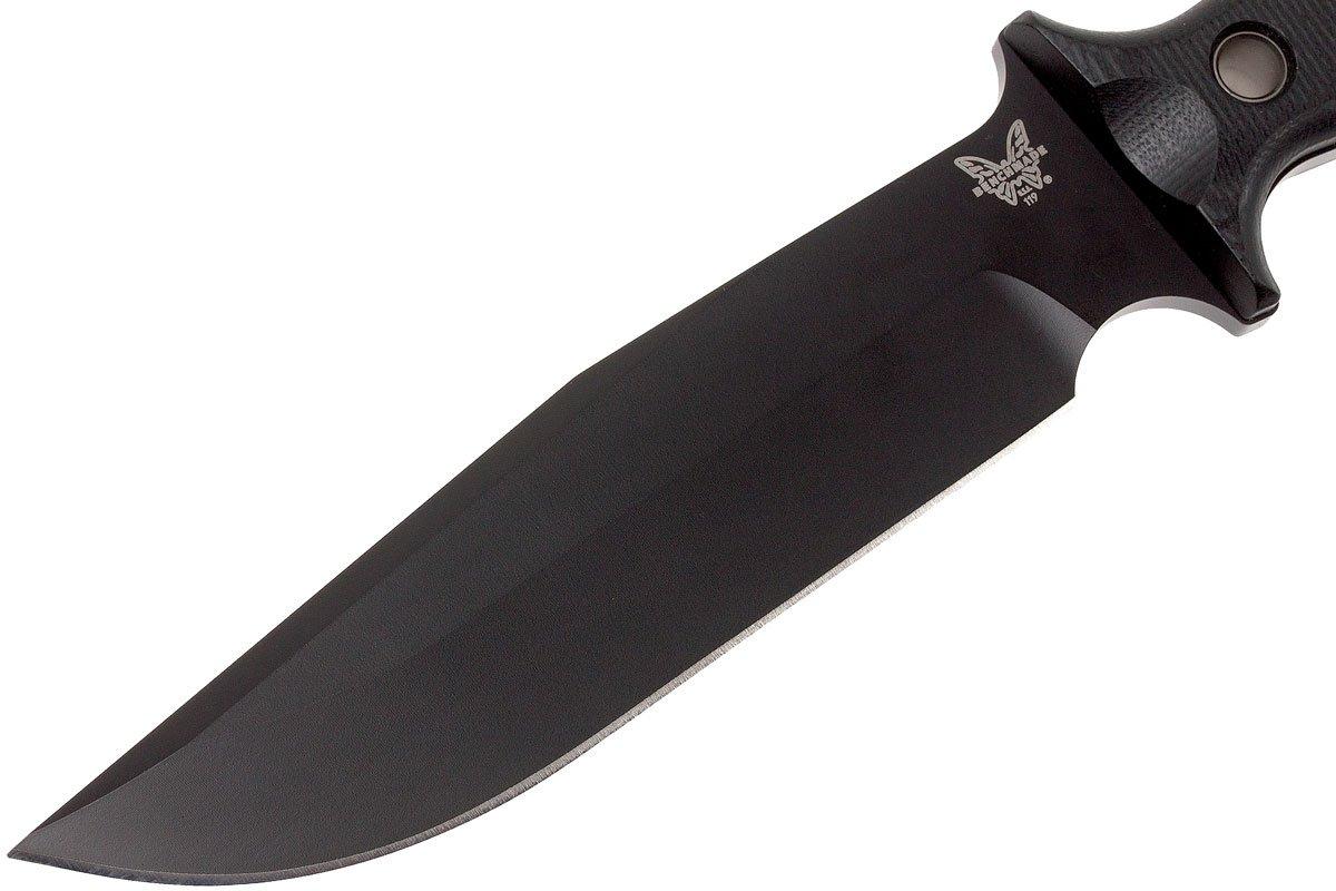 Benchmade 119BK Sibert Arvensis fixed blade, black | Advantageously ...