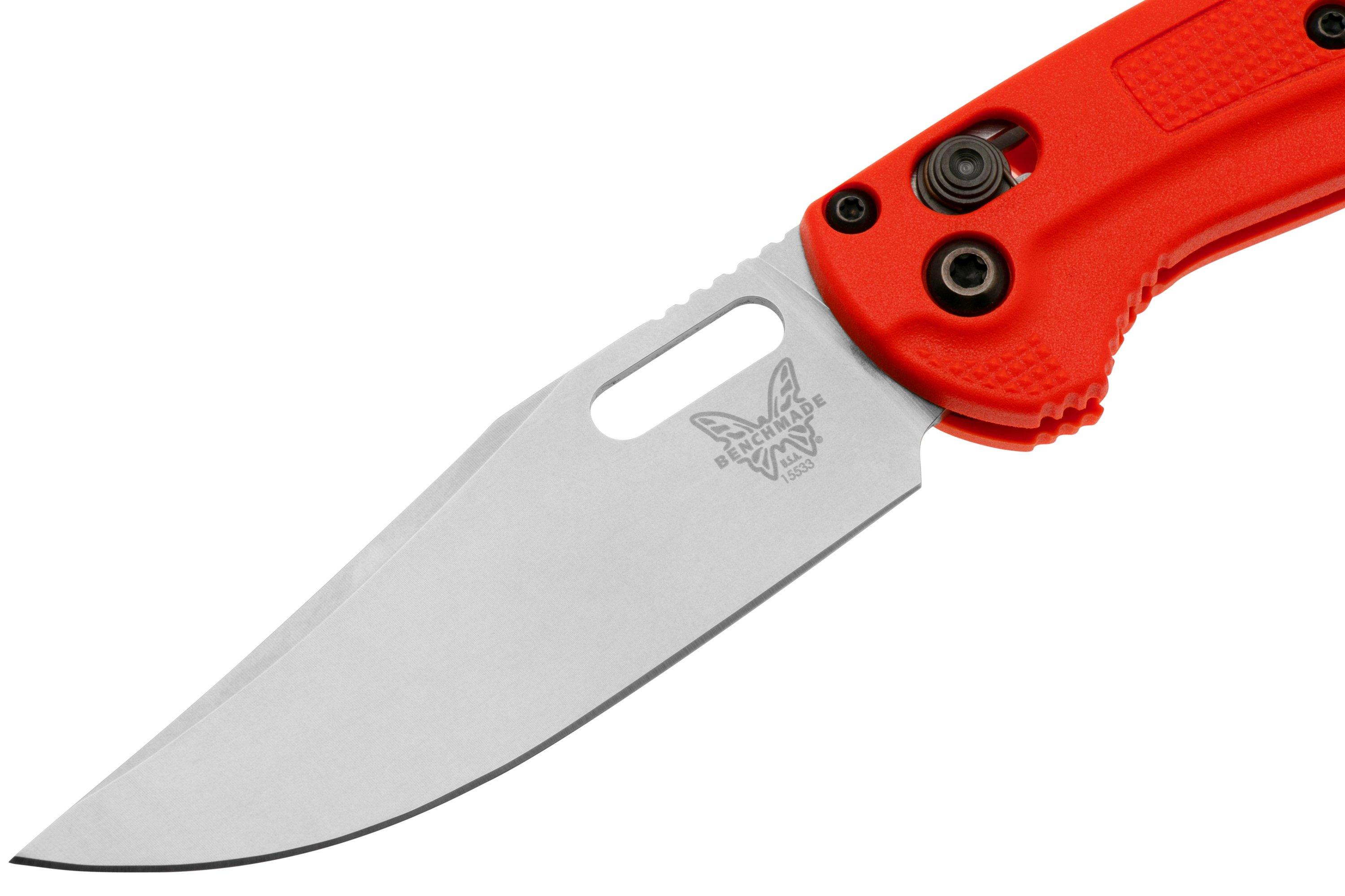 Benchmade Mini Taggedout 15533 CPM-154, Orange Grivory, hunting pocket ...