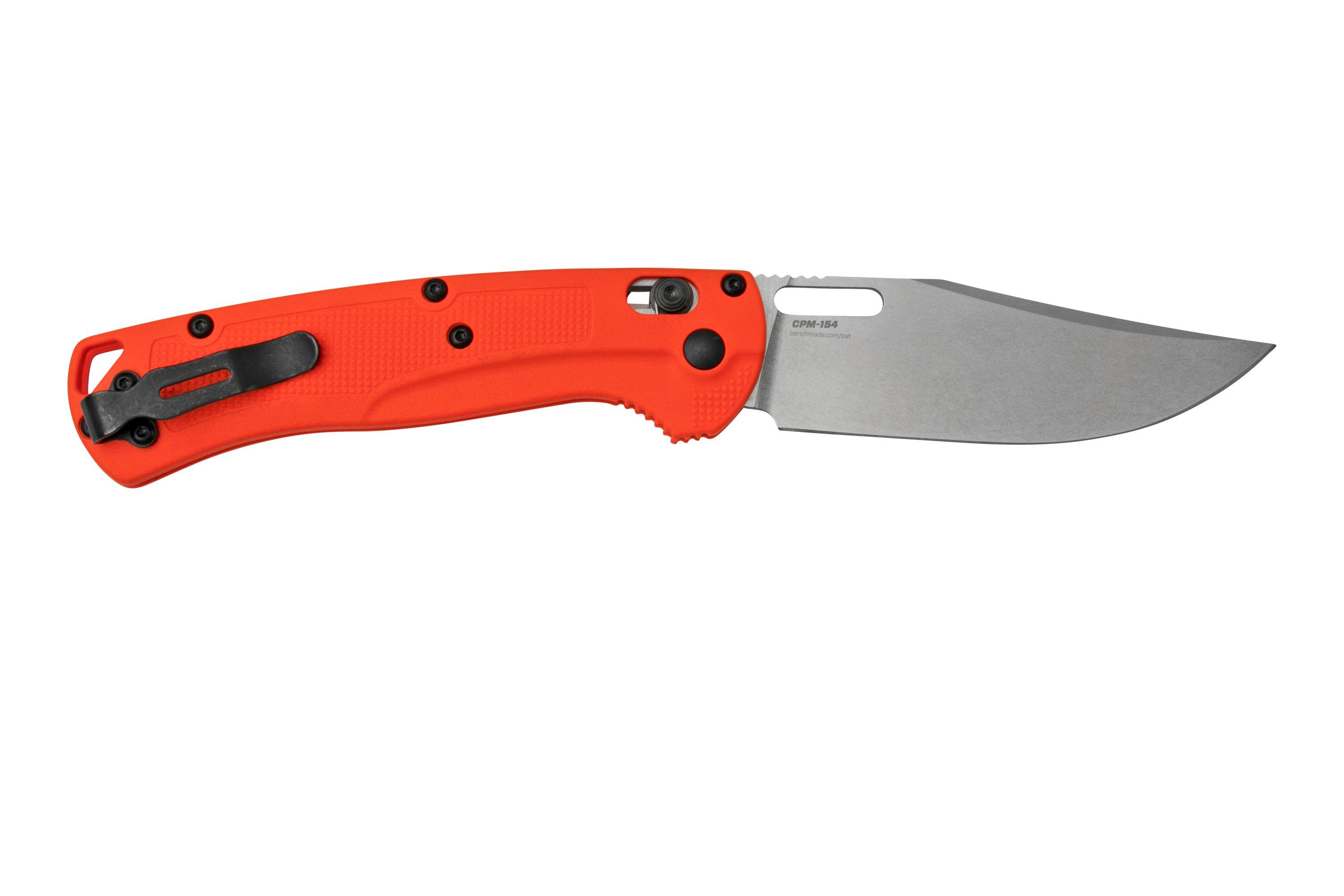 Benchmade Taggedout 15535, CPM-154, Orange Grivory, pocket knife ...