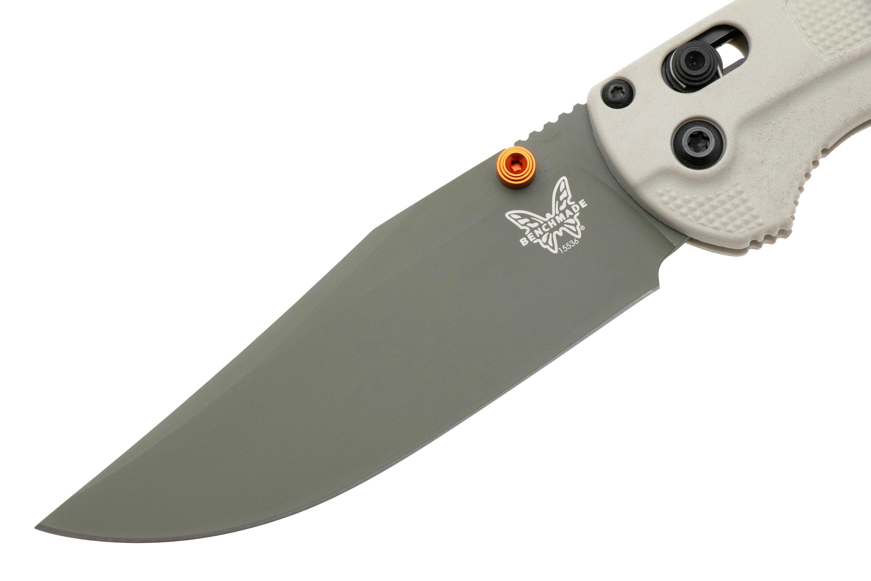Benchmade Taggedout 15536GN-01 Green Cerakote Elmax, Tan Grivory ...