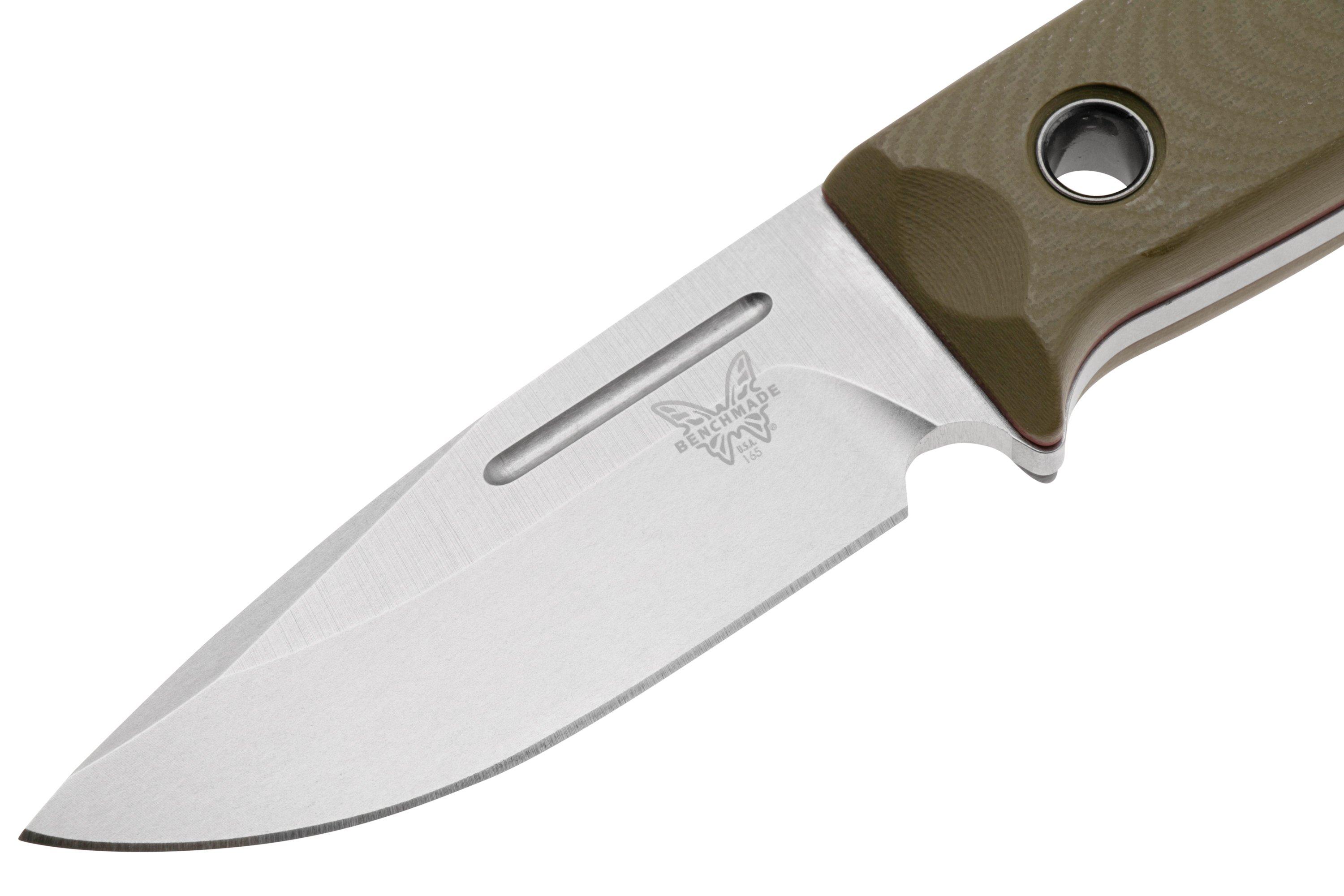 Benchmade Mini Bushcrafter 165-1, CPM-S30V, OD Green G10, bushcraft ...