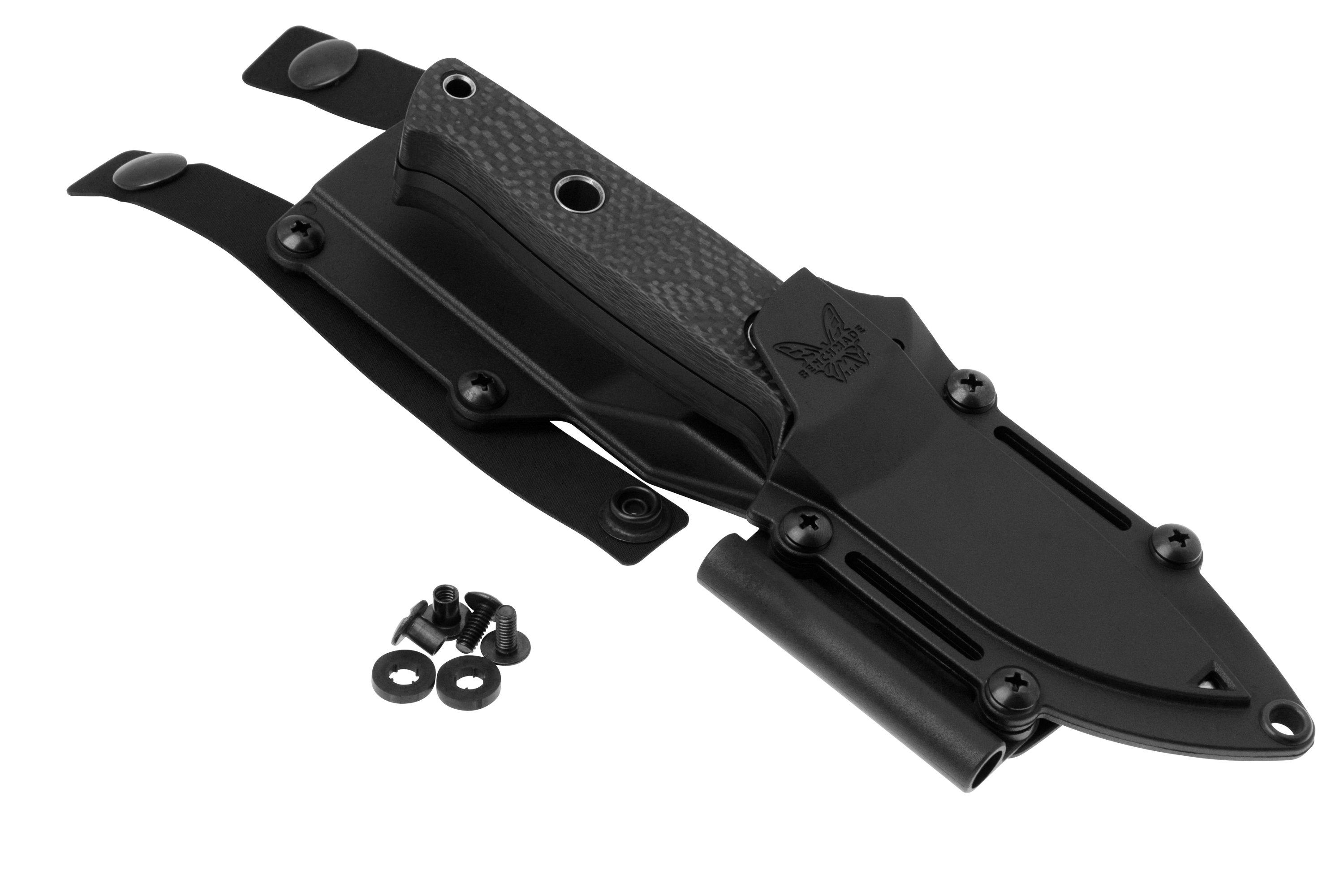 Benchmade Mini Bushcrafter 165BK Black Cerakote CPM-CruWear, Carbon ...