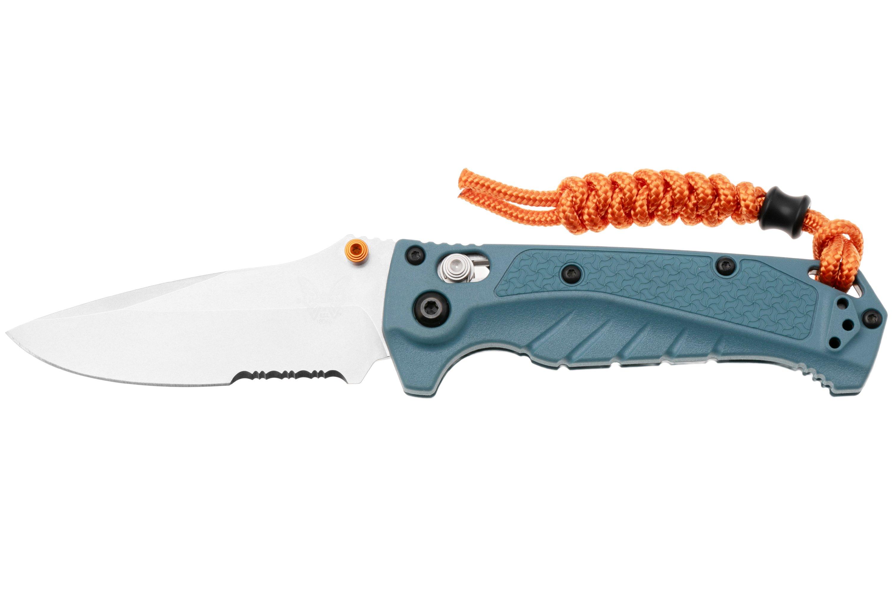 Benchmade Mini Adira 18065S CPM MagnaCut, Depth Blue Grivory, Serrated ...