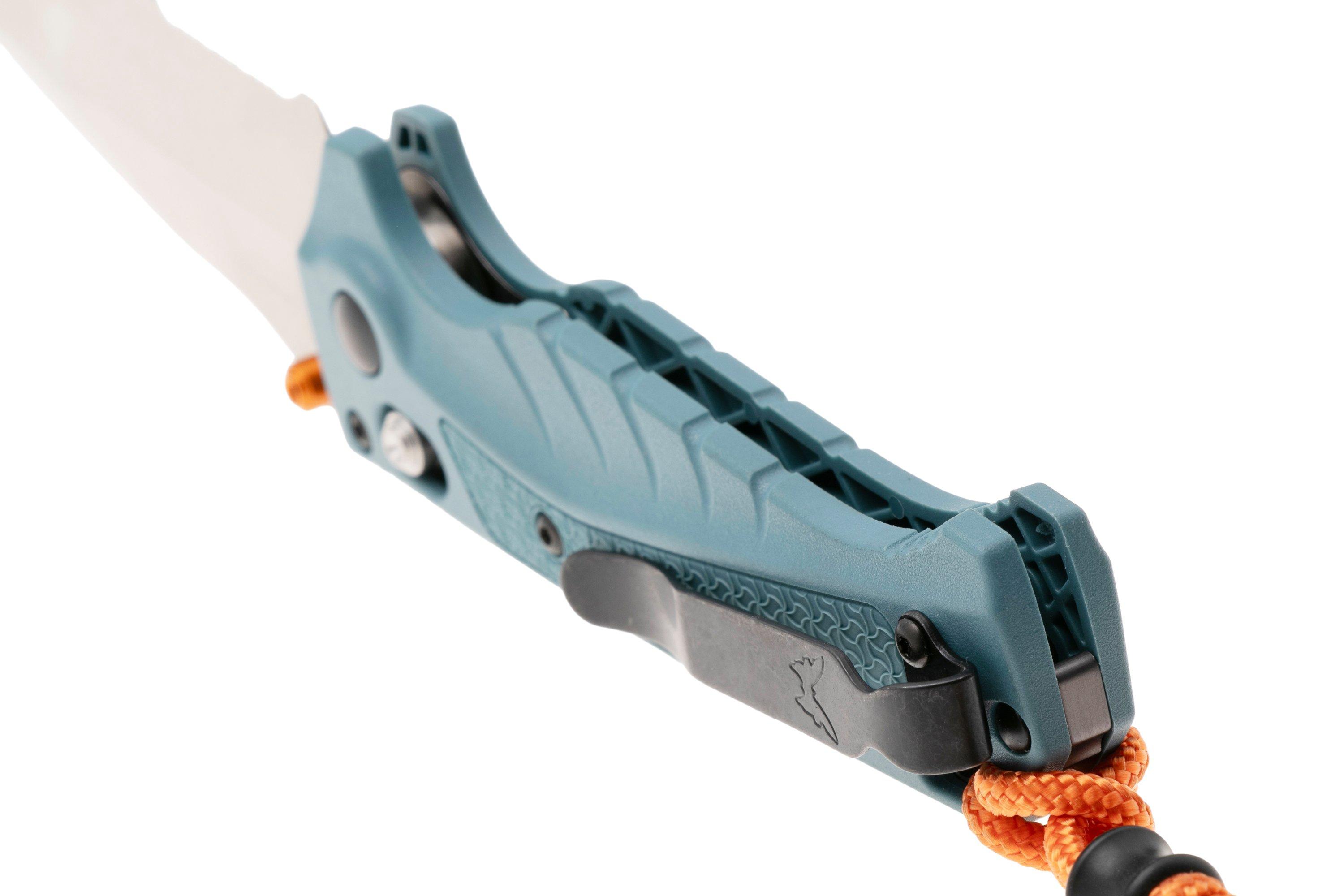 Benchmade Mini Adira 18065S CPM MagnaCut, Depth Blue Grivory, Serrated ...