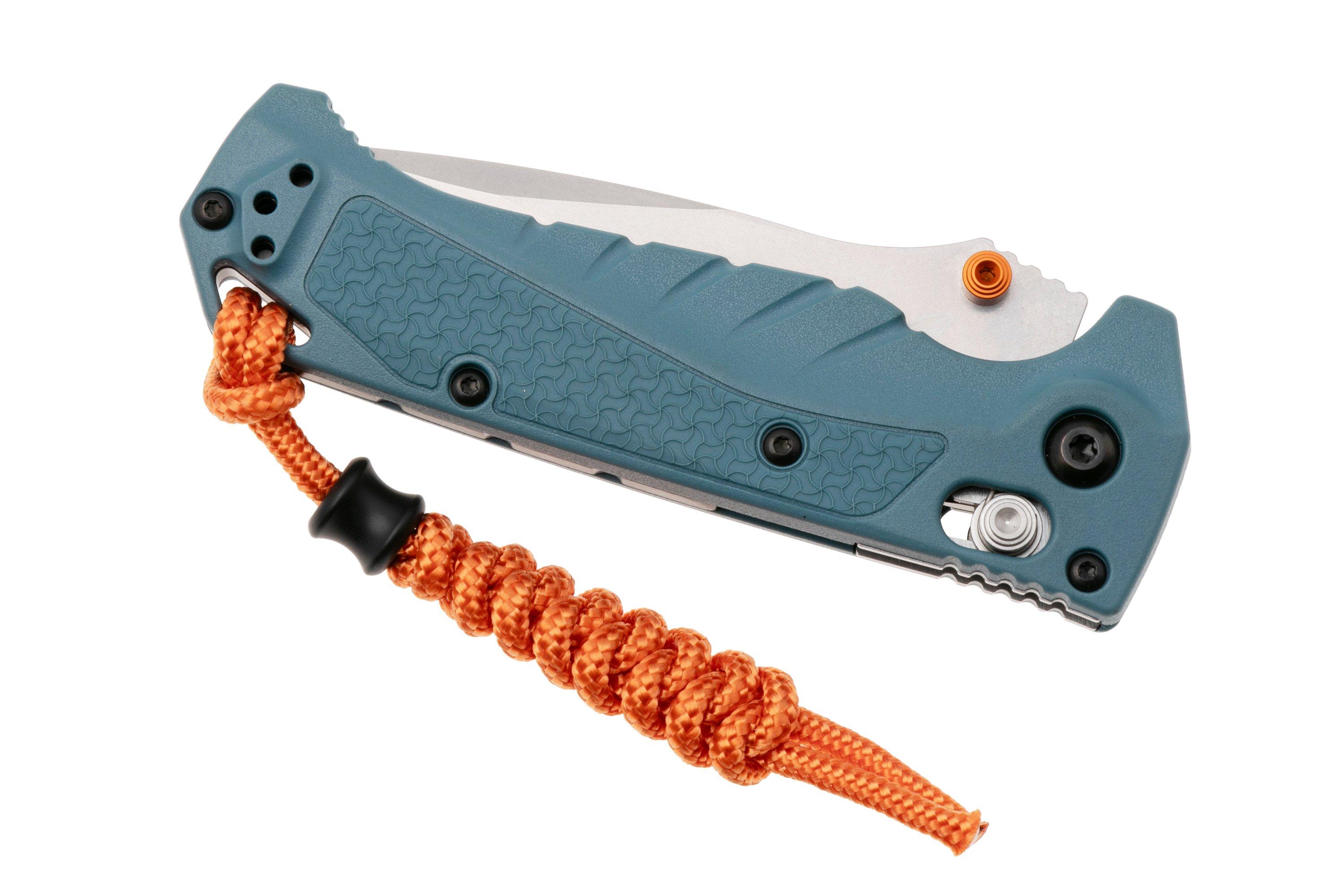 Benchmade Mini Adira 18065S CPM MagnaCut, Depth Blue Grivory, Serrated ...