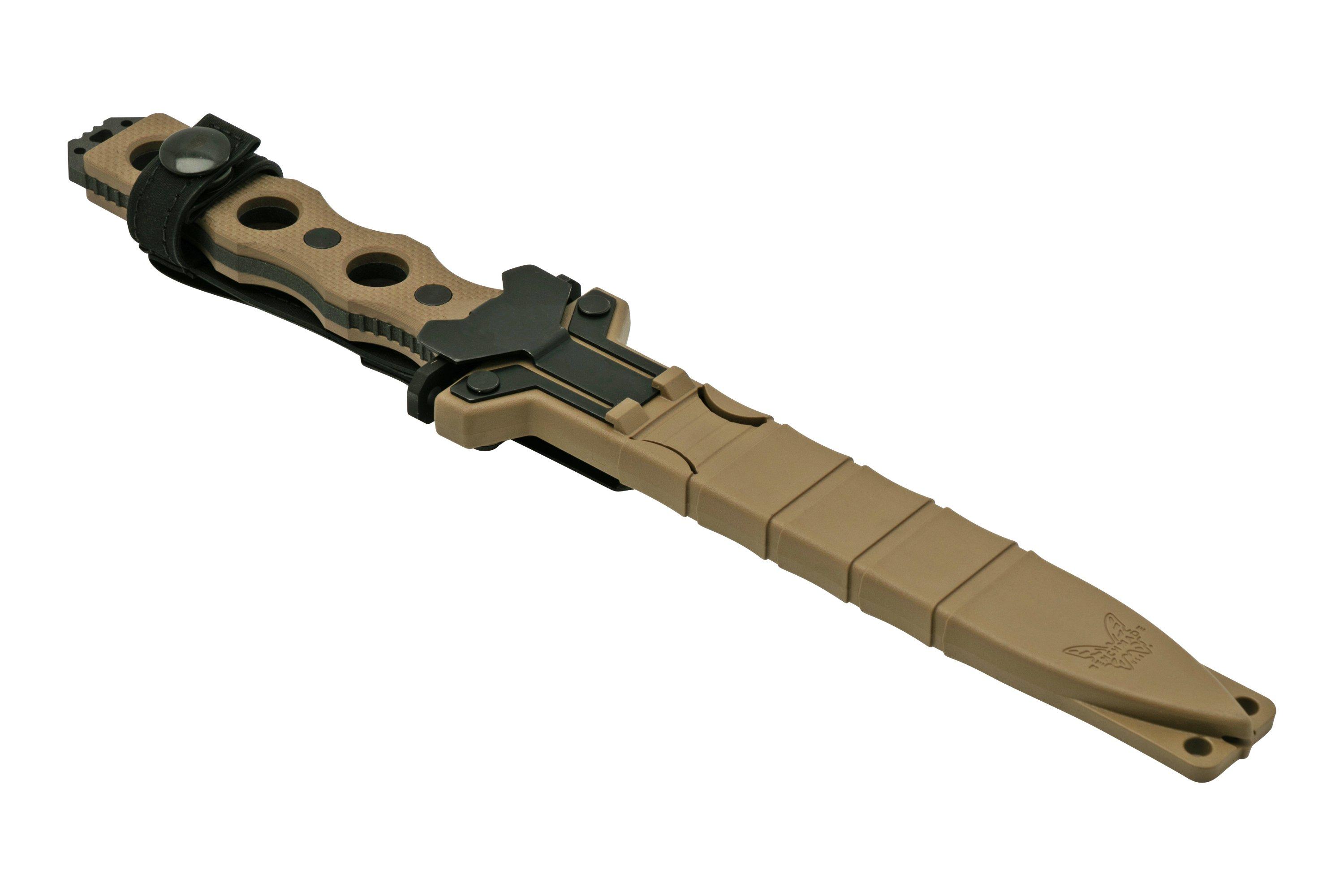 Benchmade SOCP Desert Tan 185SBK-1, CPM-3V Serrated, couteau fixe, Greg ...