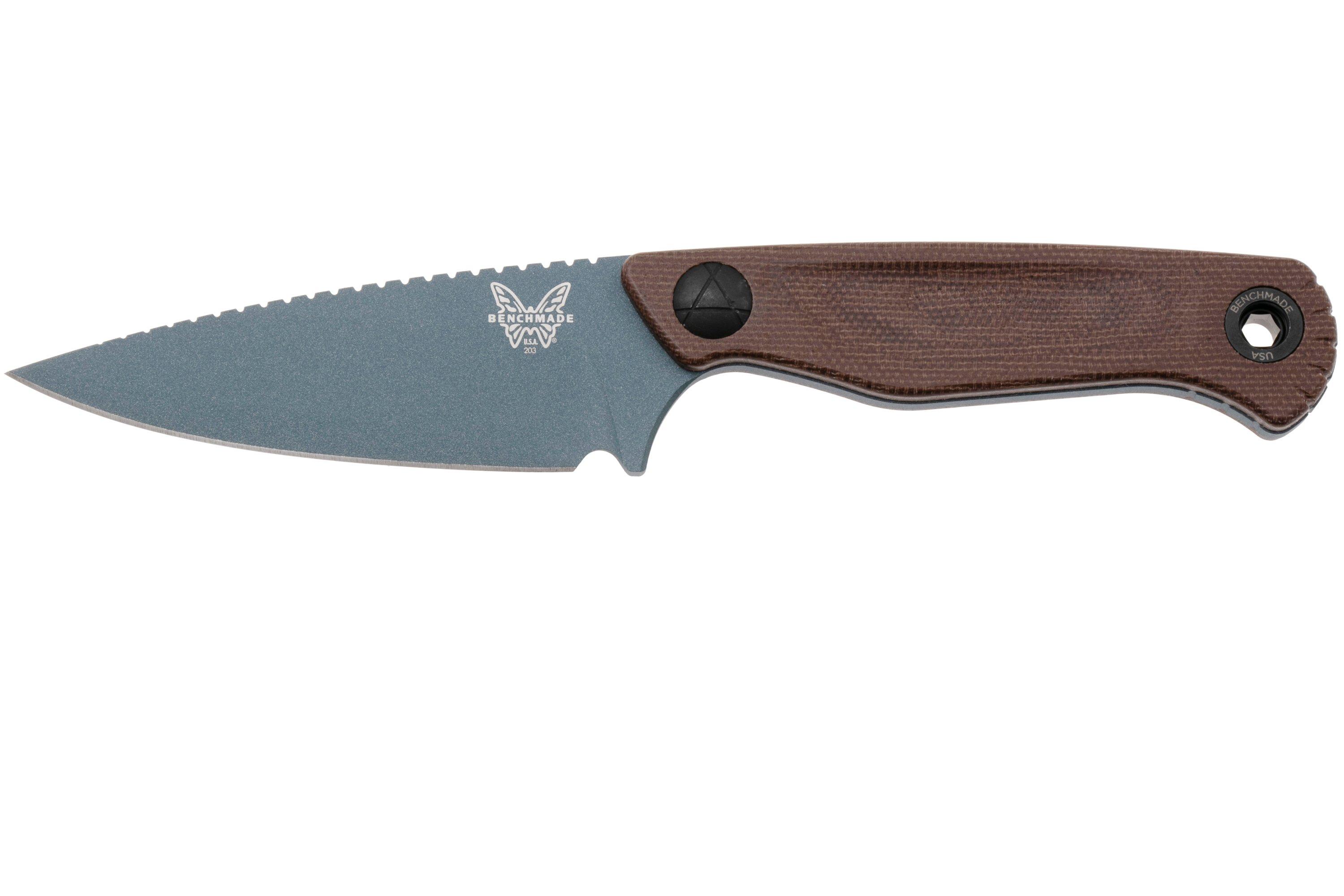 Benchmade Dacian 203BT-03 Blue Cerakote CPM MagnaCut, Brown Canvas ...