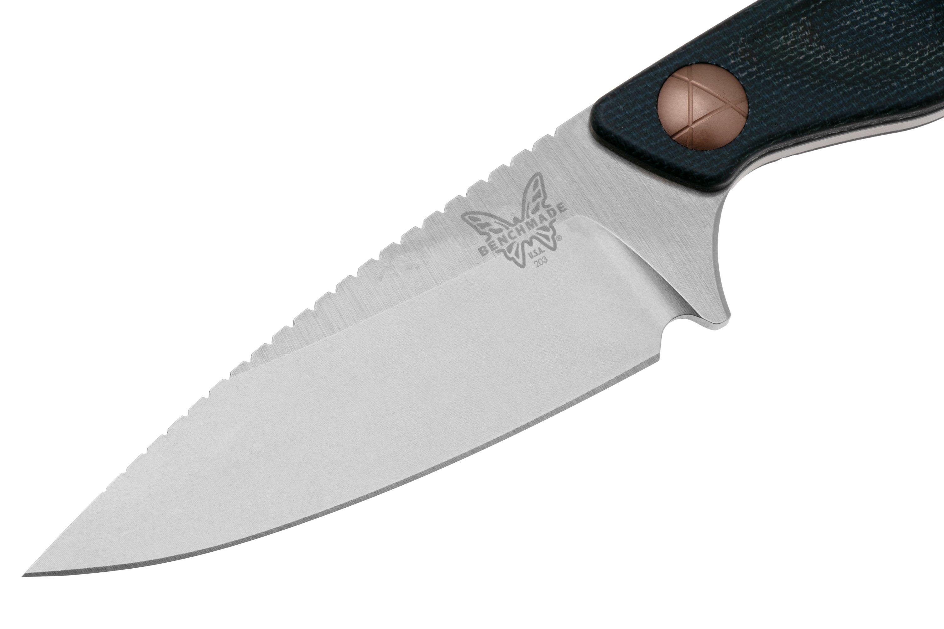 Benchmade Dacian 203 Stonewashed CPM MagnaCut, Blue Denim Micarta fixed ...