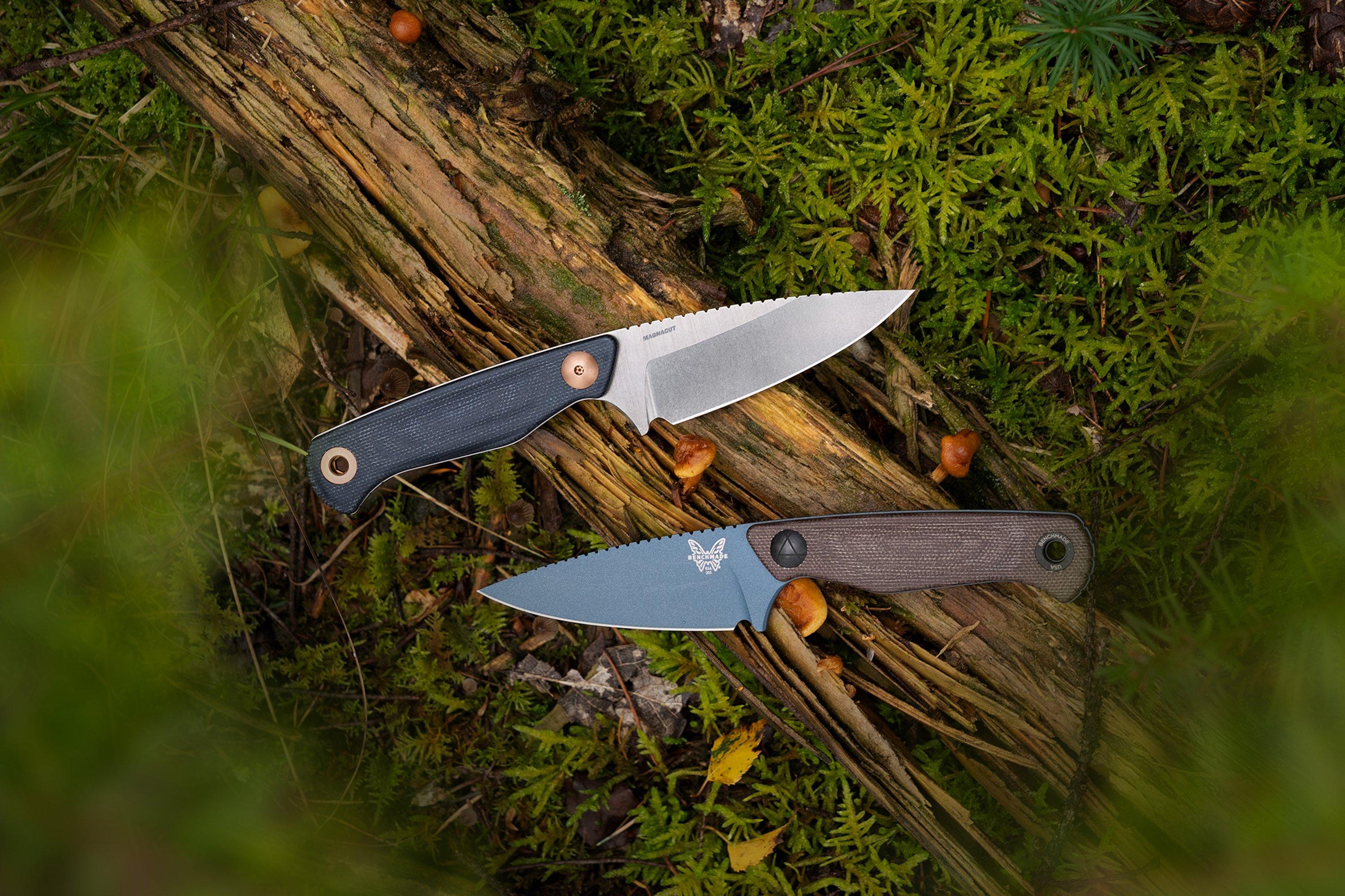 Benchmade Dacian 203 Stonewashed CPM MagnaCut, Blue Denim Micarta fixed ...