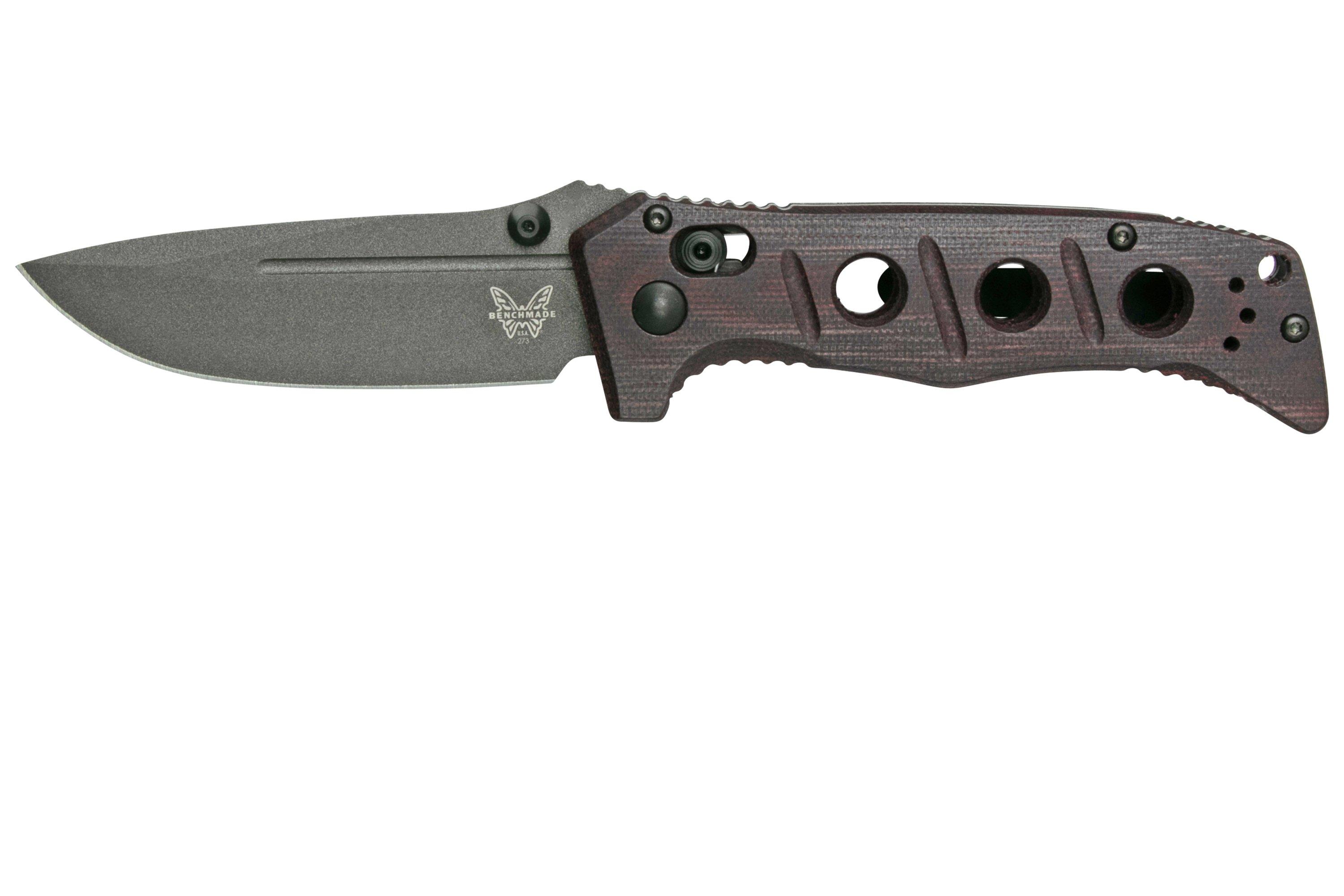 Benchmade 273BK-2201 Sibert Mini Adamas Burgundy Micarta, Cobalt Black ...