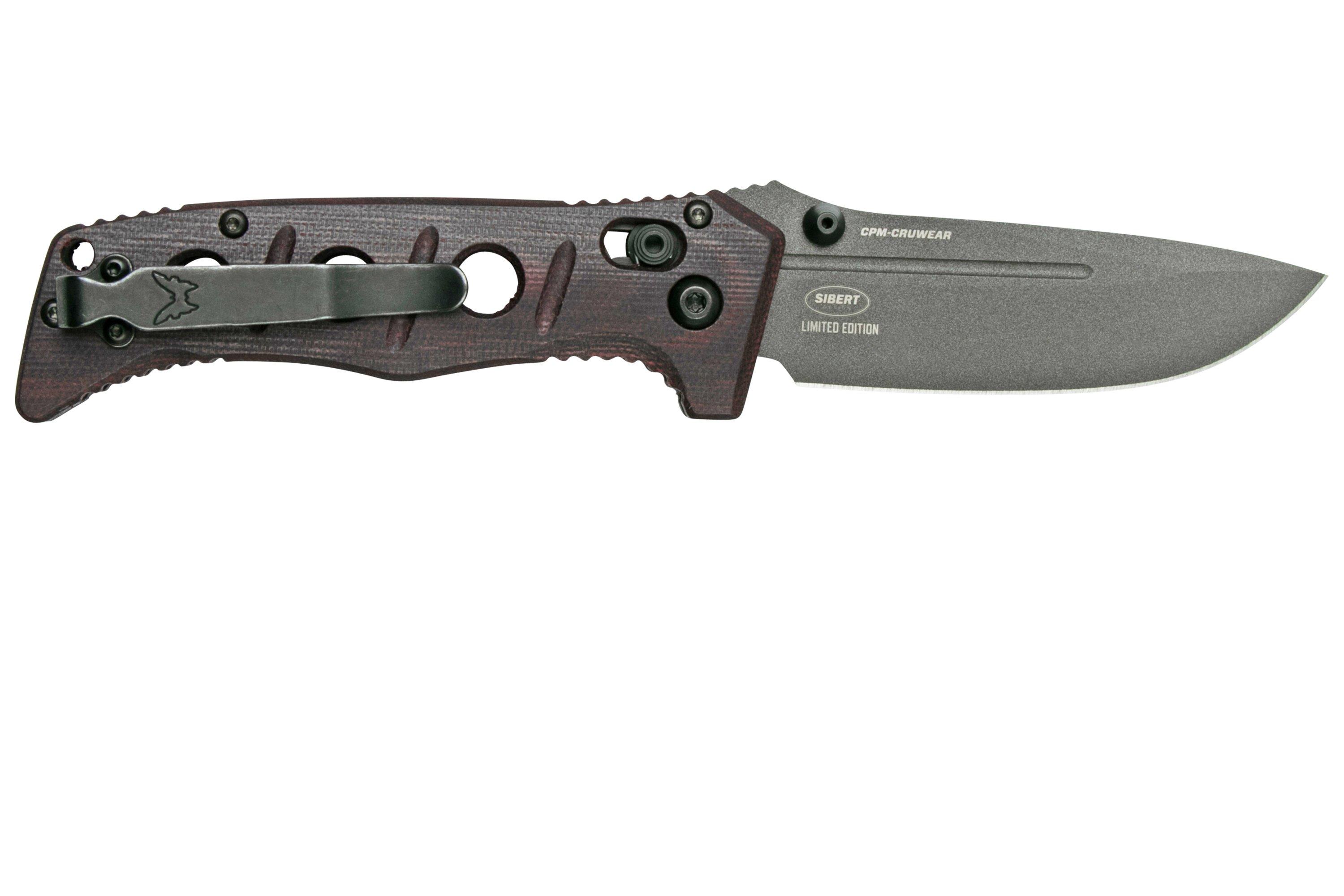 Benchmade 273BK-2201 Sibert Mini Adamas Burgundy Micarta, Cobalt Black ...
