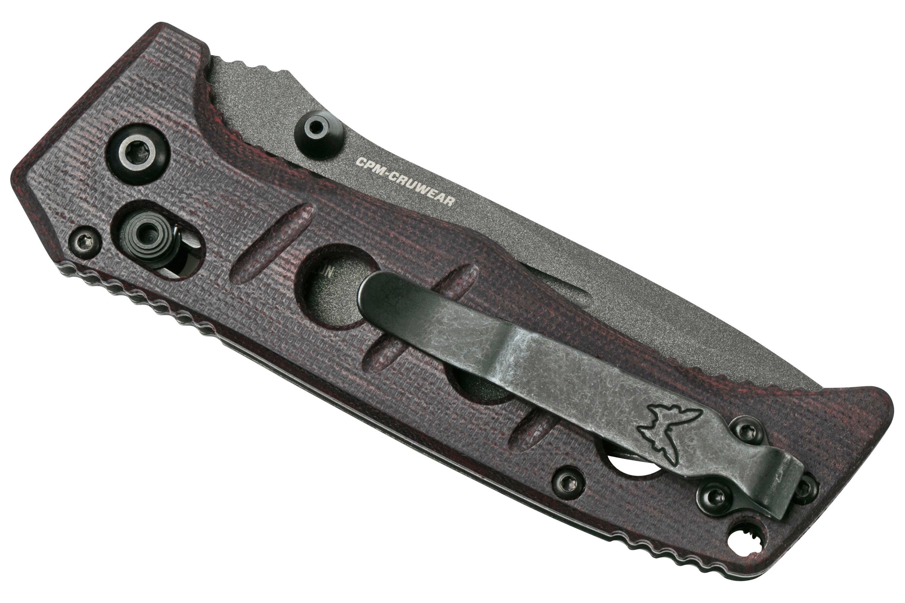 Benchmade 273BK-2201 Sibert Mini Adamas Burgundy Micarta, Cobalt Black ...