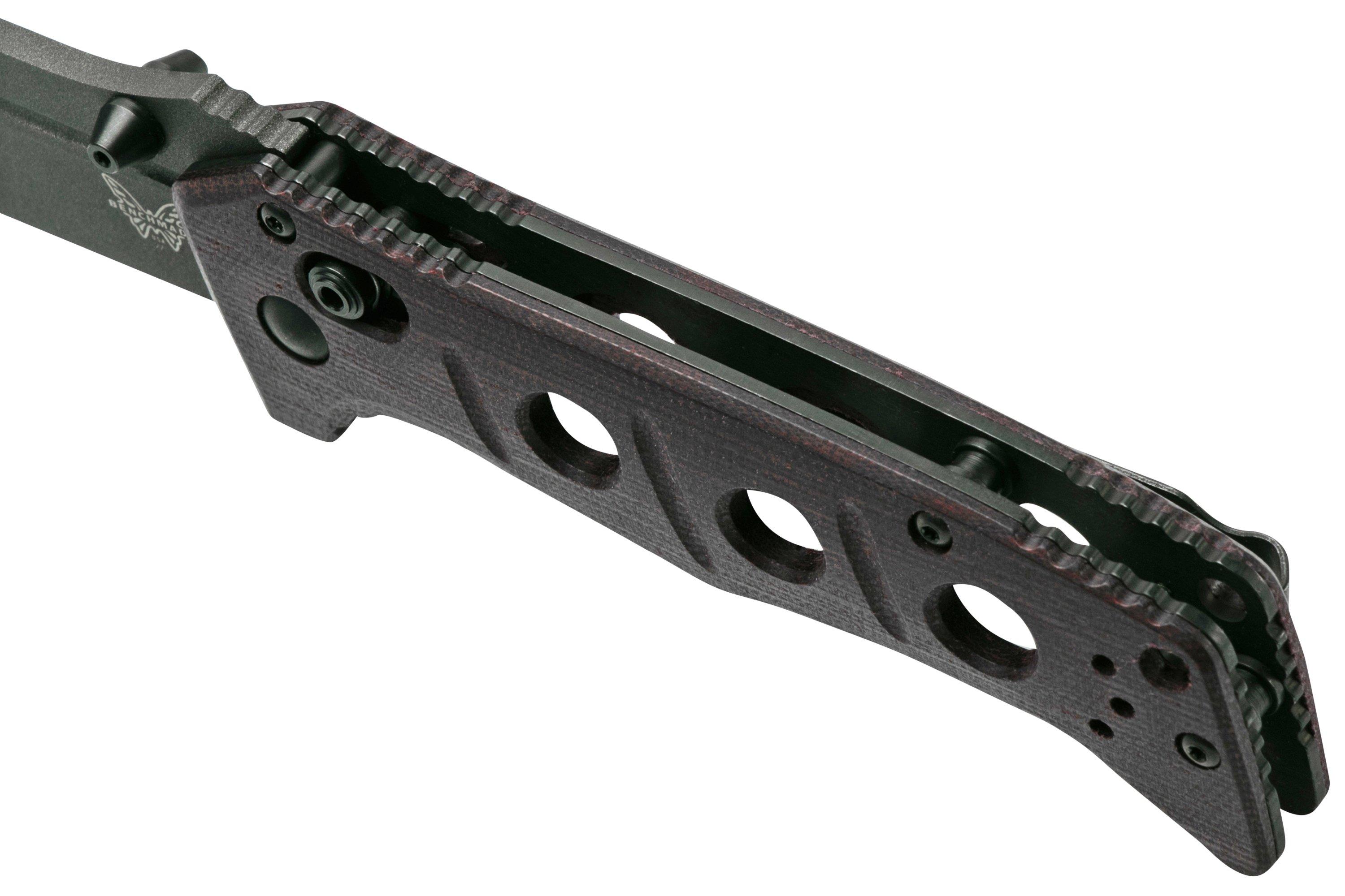 Benchmade 273BK-2201 Sibert Mini Adamas Burgundy Micarta, Cobalt Black ...