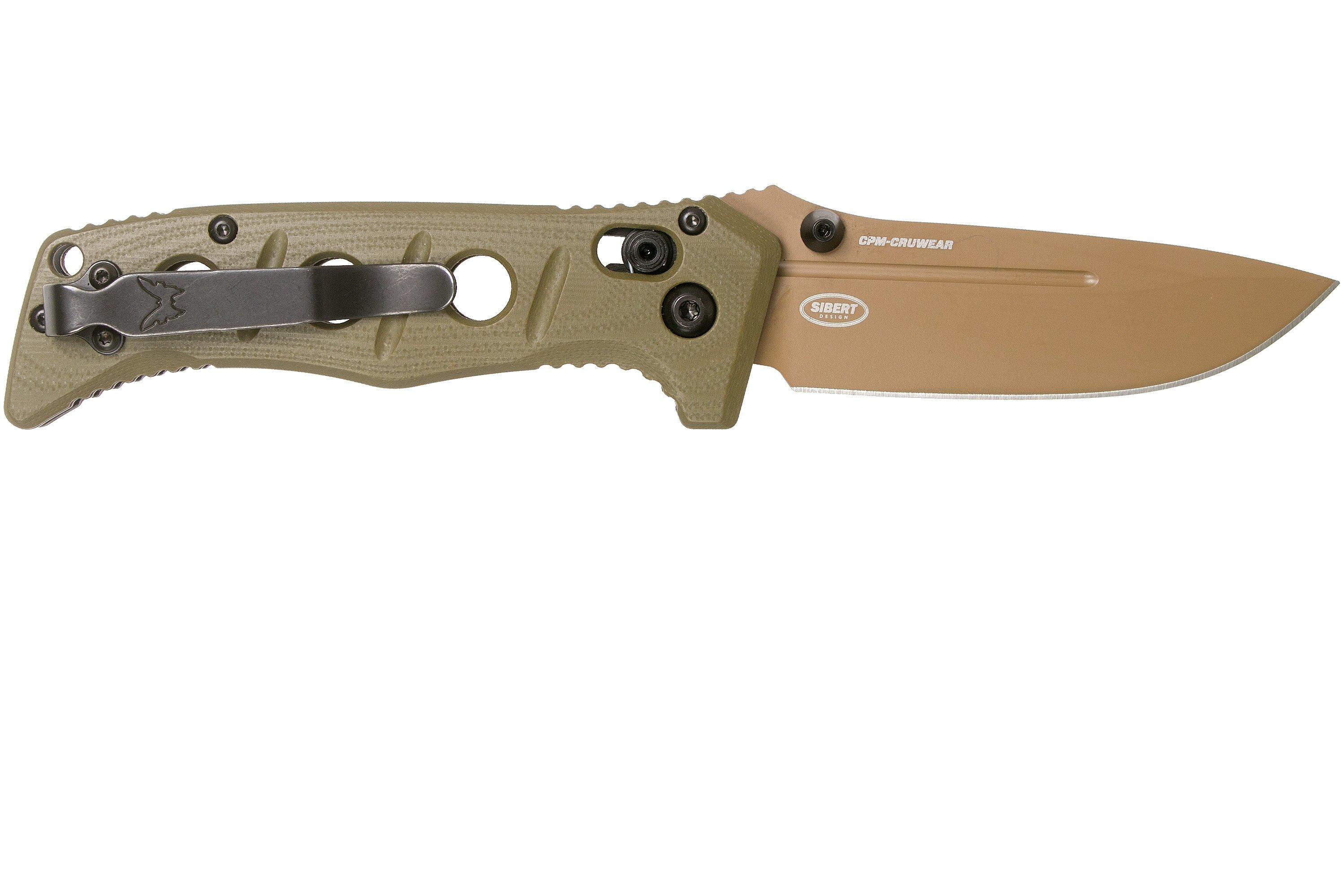 Benchmade 273FE-2 Sibert Mini Adamas OD Green G10, Flat Earth coltello ...