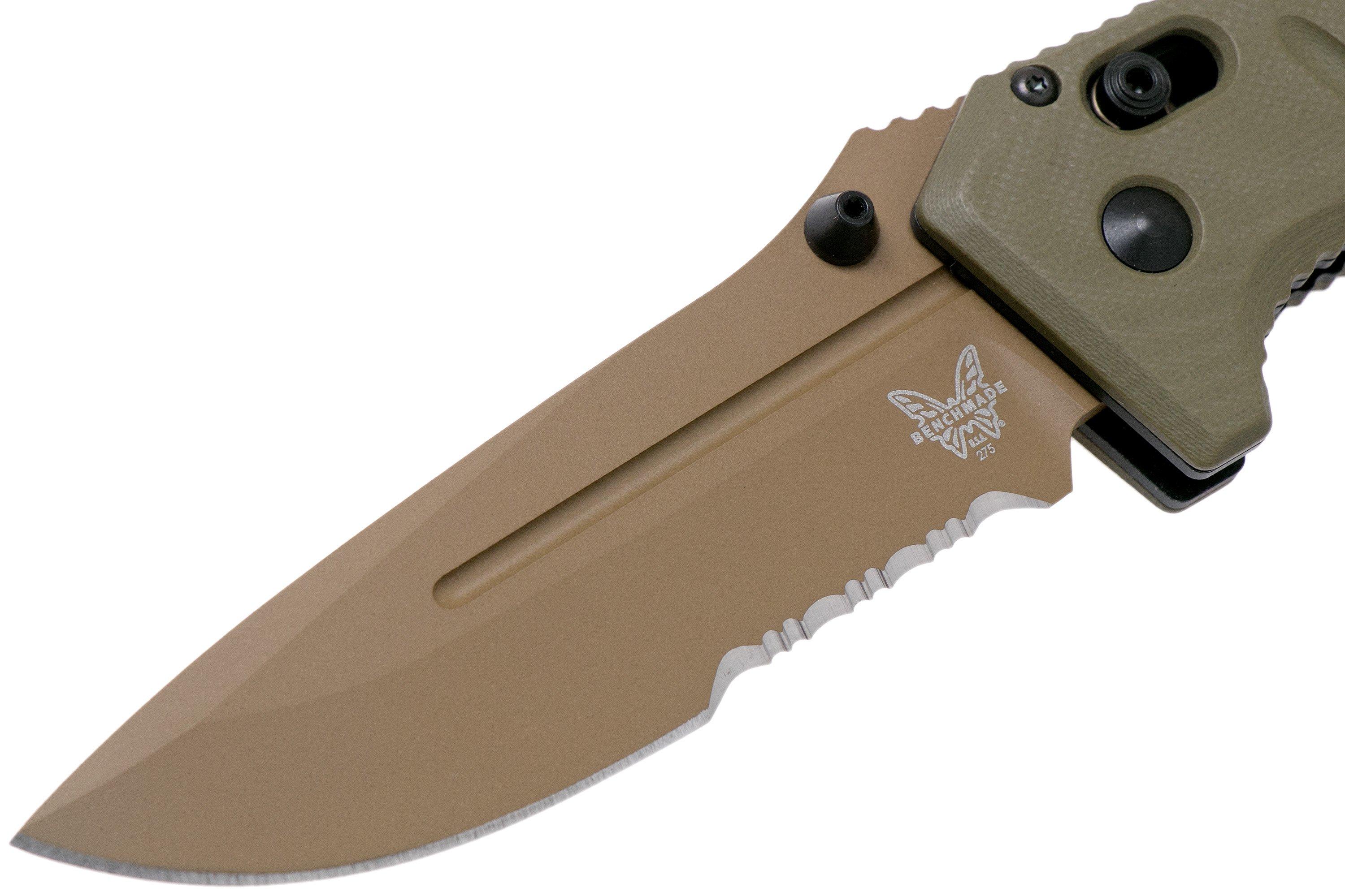 Benchmade 275SFE-2 Sibert Adamas OD Green G10, Flat Earth Serrated ...