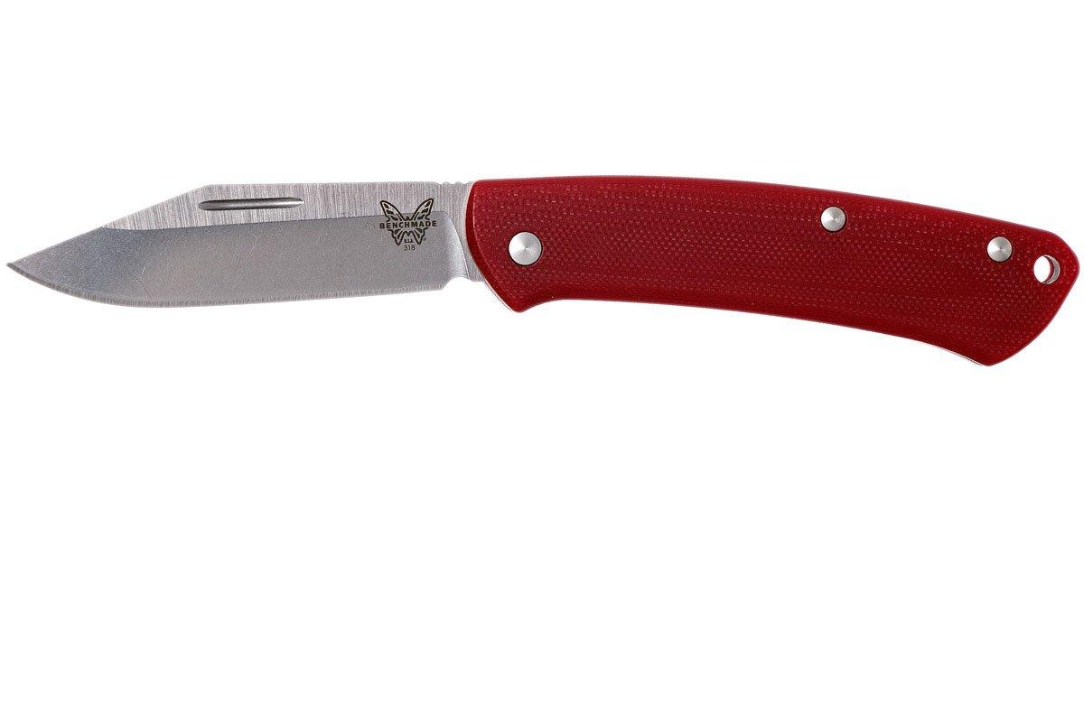 Benchmade Proper 318-1 Clippoint, Red G10 Slipjoint pocket knife ...