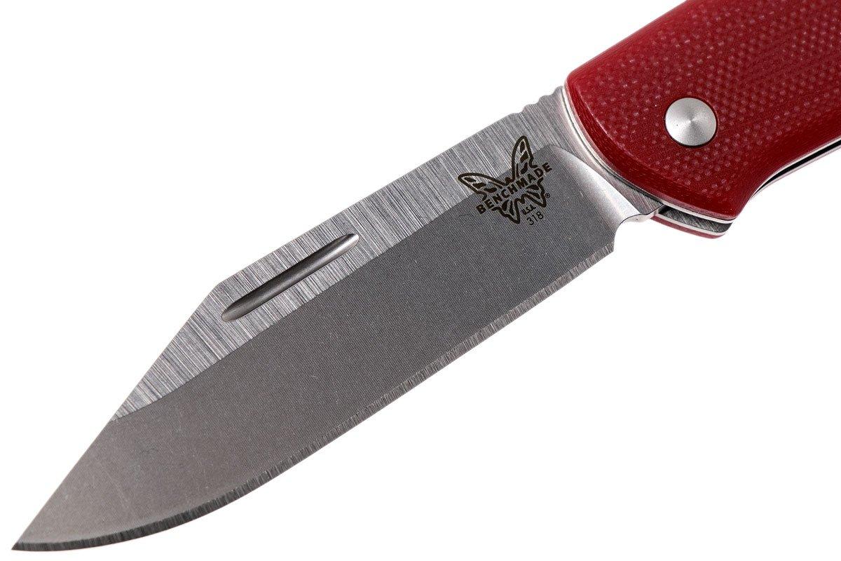 Benchmade Proper 318-1 Clippoint, Red G10 Slipjoint pocket knife ...