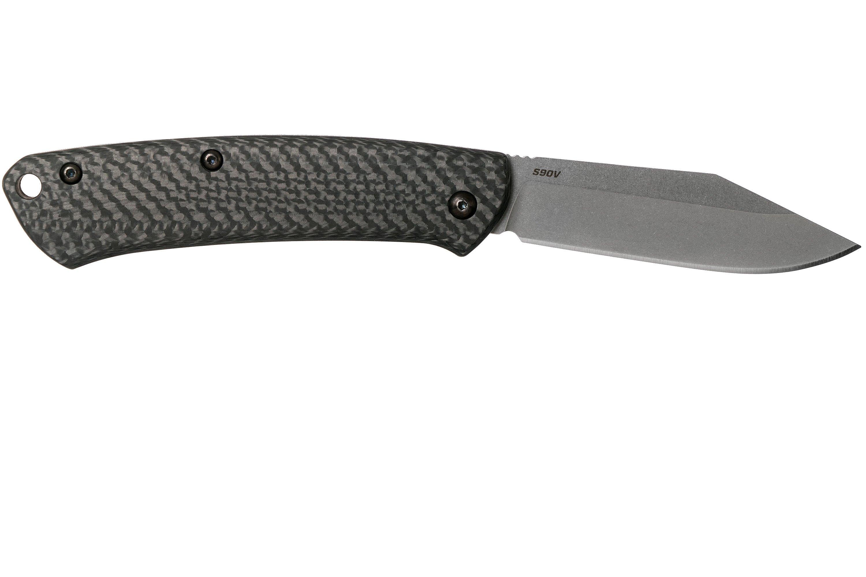 Benchmade Proper 318-2 Clippoint, S90V, Carbon fibre Slipjoint coltello ...
