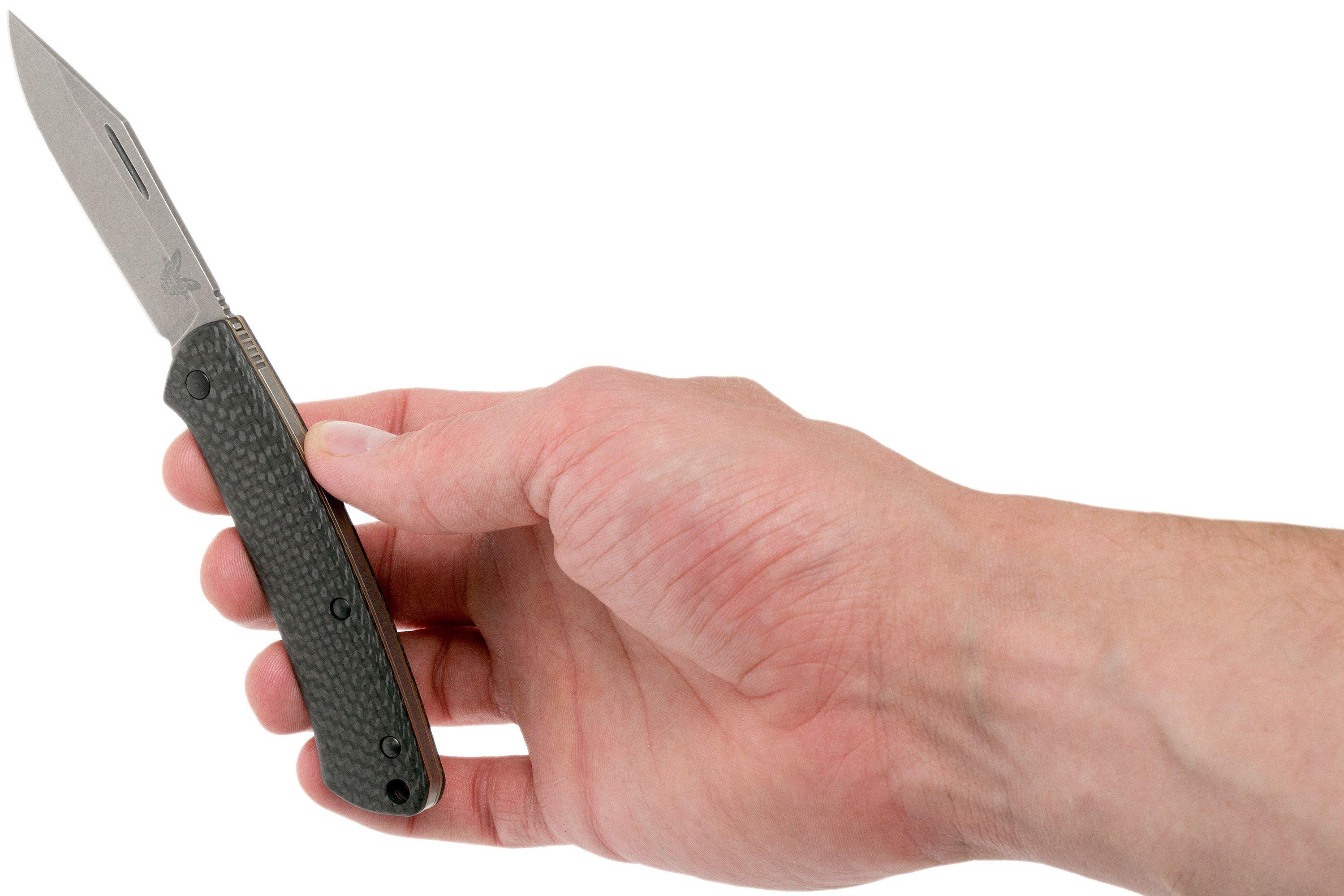 Benchmade Proper 318-2 Clippoint, S90V, Carbon fibre Slipjoint pocket ...