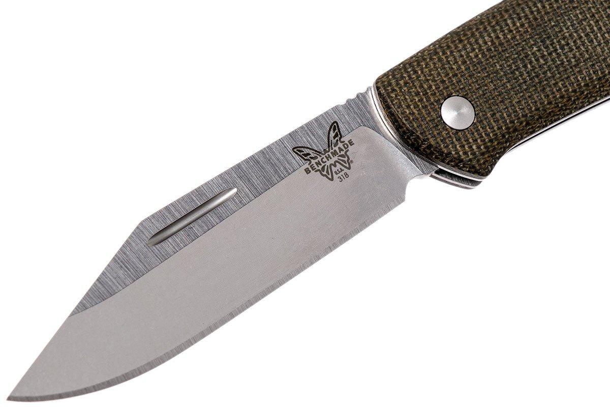 Benchmade Proper 318 Clippoint, Canvas Micarta Slipjoint pocket knife ...
