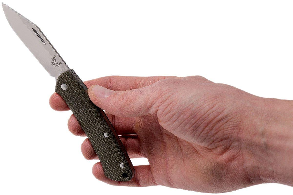 Benchmade Proper 318 Clippoint, Canvas Micarta Slipjoint pocket knife ...