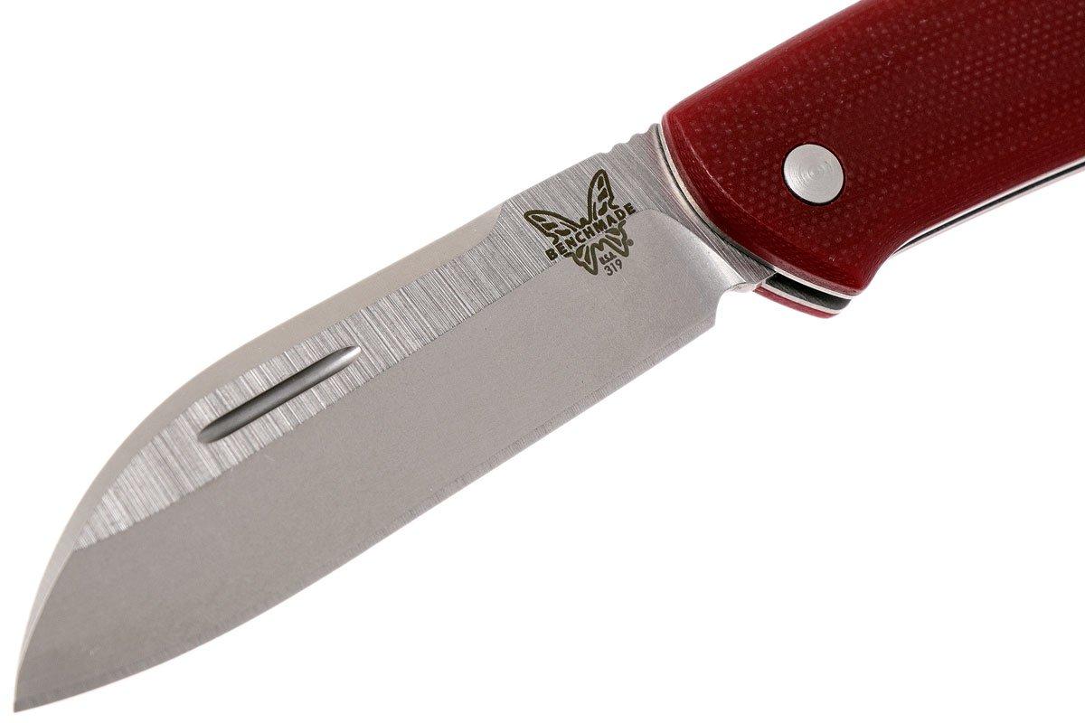 Benchmade Proper 319-1 Red G10 Slipjoint pocket knife | Advantageously ...