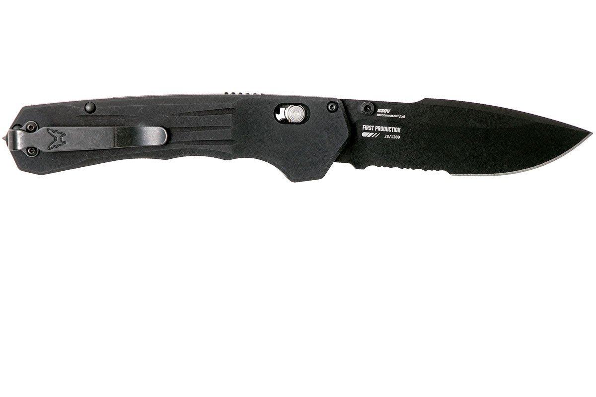 Benchmade Vallation 407SBK serrated black blade, pocket knife ...