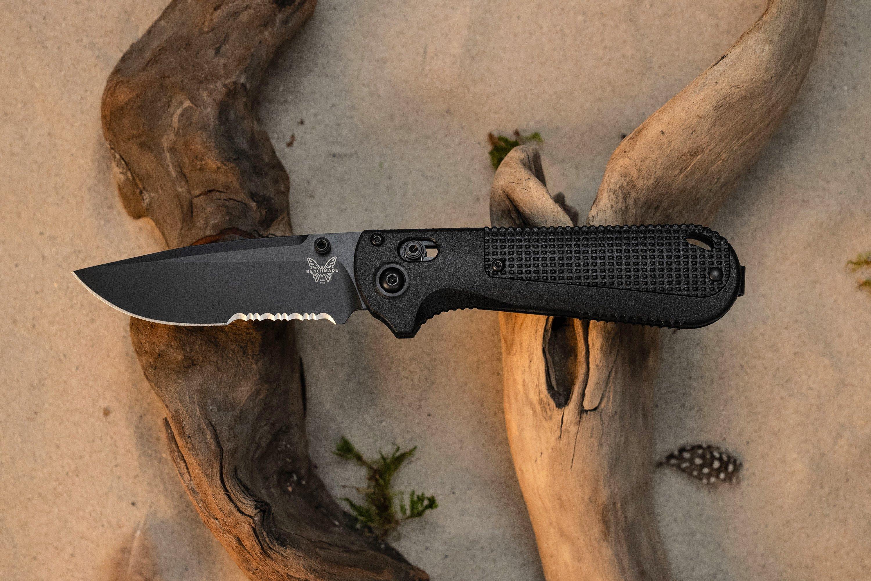Benchmade Redoubt Black 430SBK-02 serrated pocket knife ...