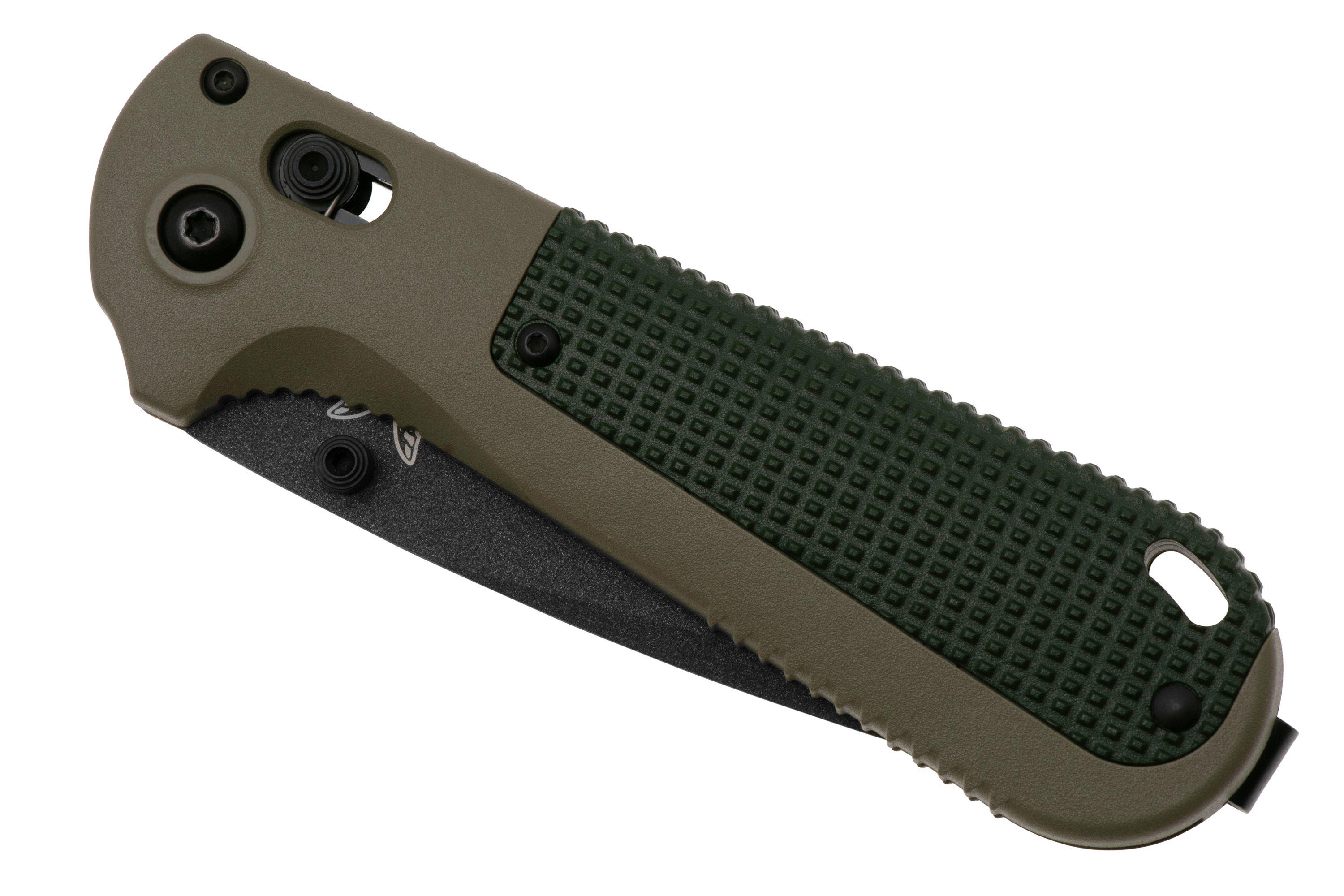 Benchmade Redoubt 431SBK-1, Serrated Black Tanto CPM-D2, Green Grivory ...