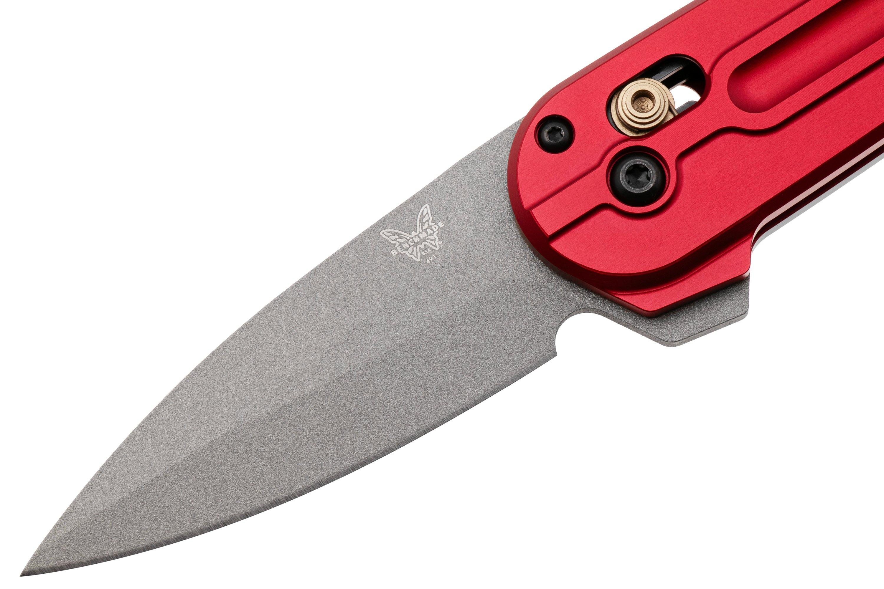 Benchmade Lowden 491GY-01 PVD M390, Phoenix Red Aluminium, pocket knife ...